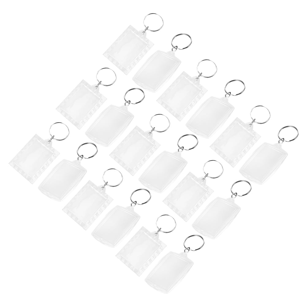HONMEET 50Pcs Picture Keychains Simple Design Rectangular Edge Shape ...