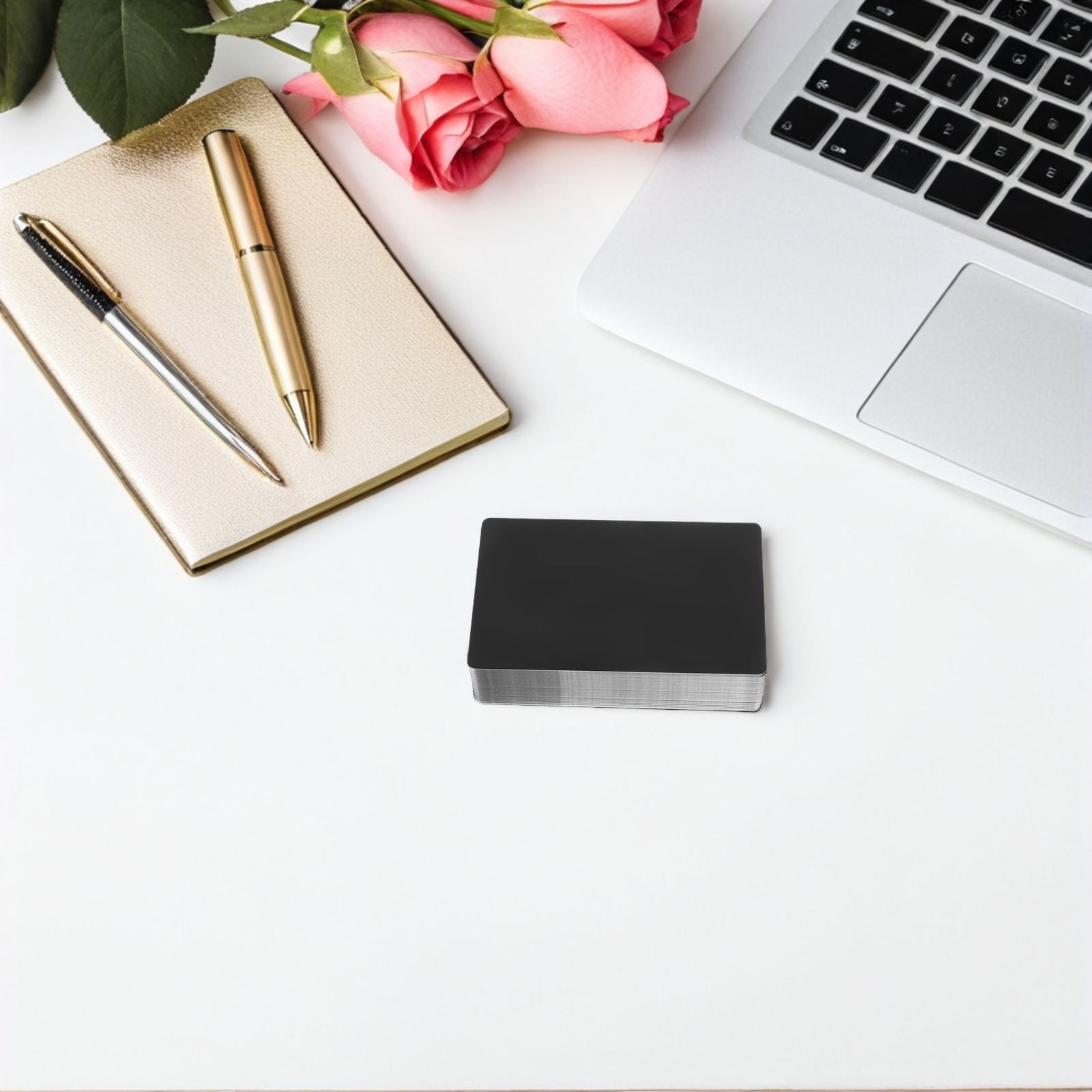 HONMEET 50Pcs Professional Matte Finish Engraving Business Cards Metal ...