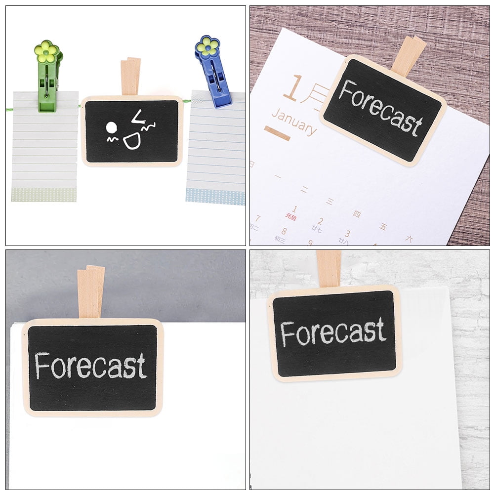 HONMEET 50Pcs Small Wood Chalkboard Signs with Clips for Messages and ...