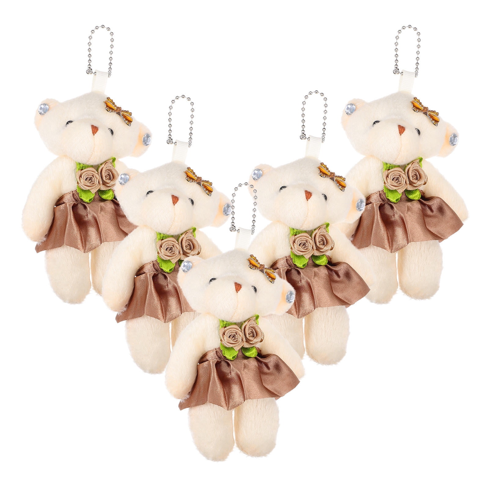 HONMEET 5Pack Mini Stuffed Bears Adorable Bear Pendant For Women Craft ...