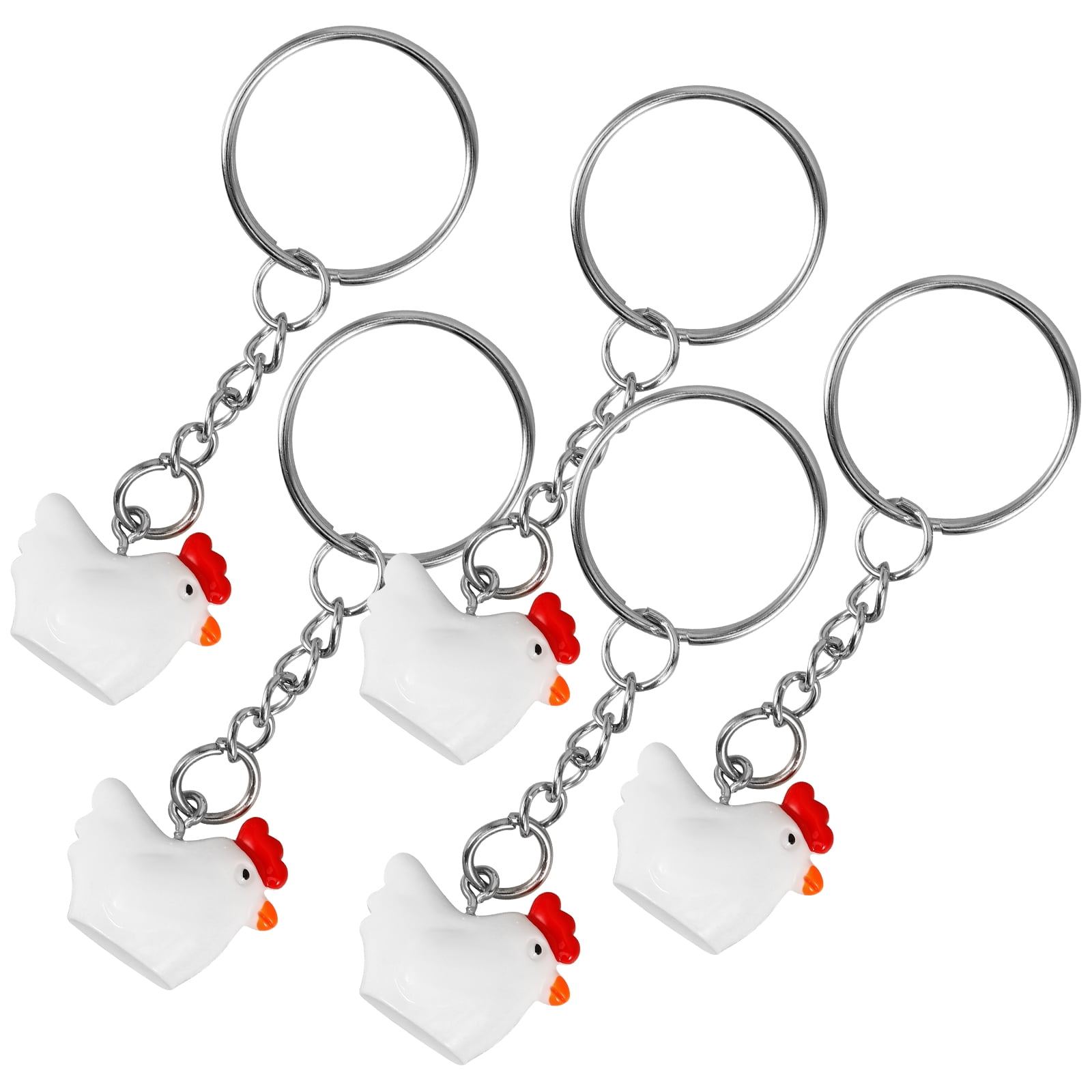 HONMEET 5-Pack Chicken Key Chains Multi-Color Bag Charms Keychain ...