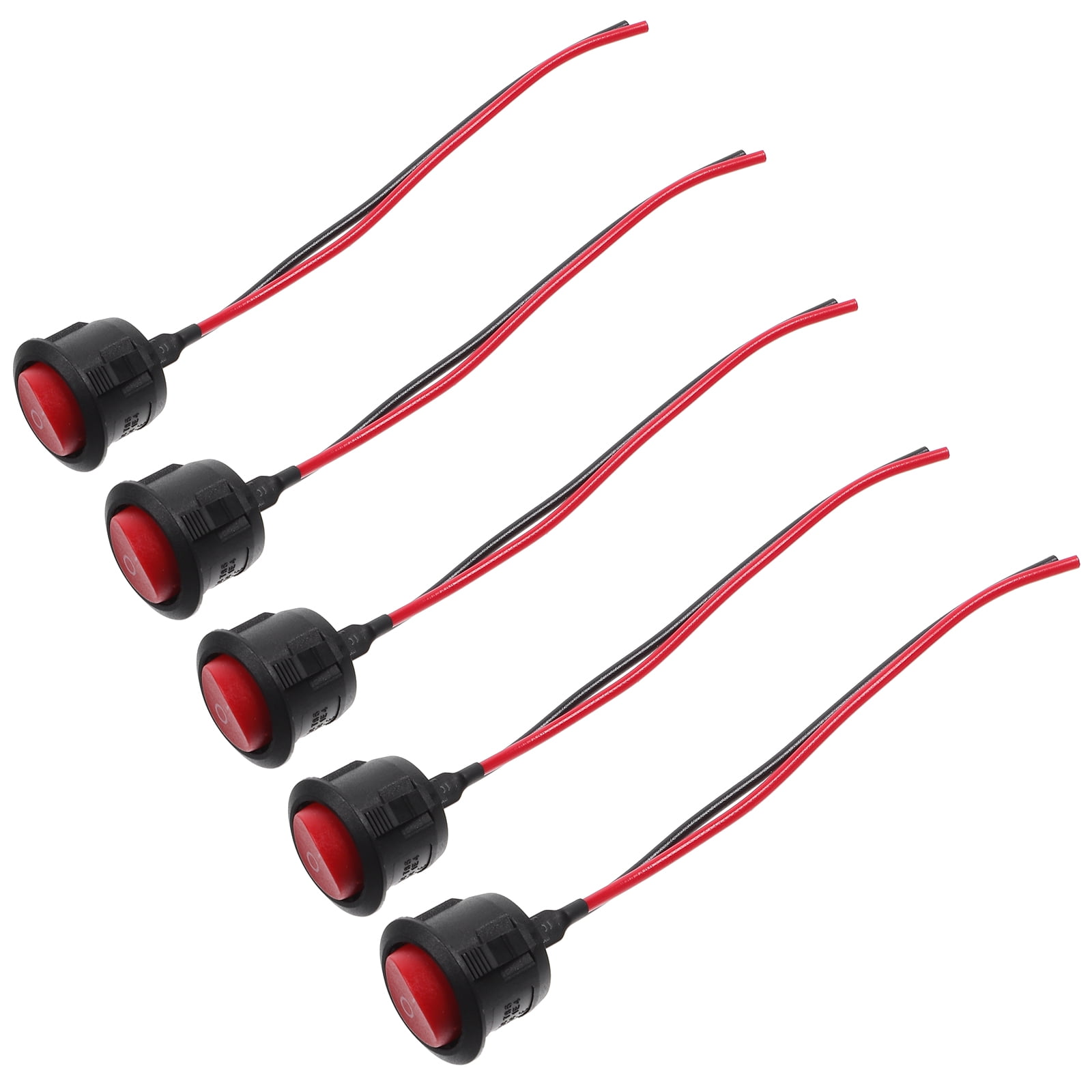 HONMEET 5Pcs Red Round Momentary Button Switch for Boats Cars Auto ...