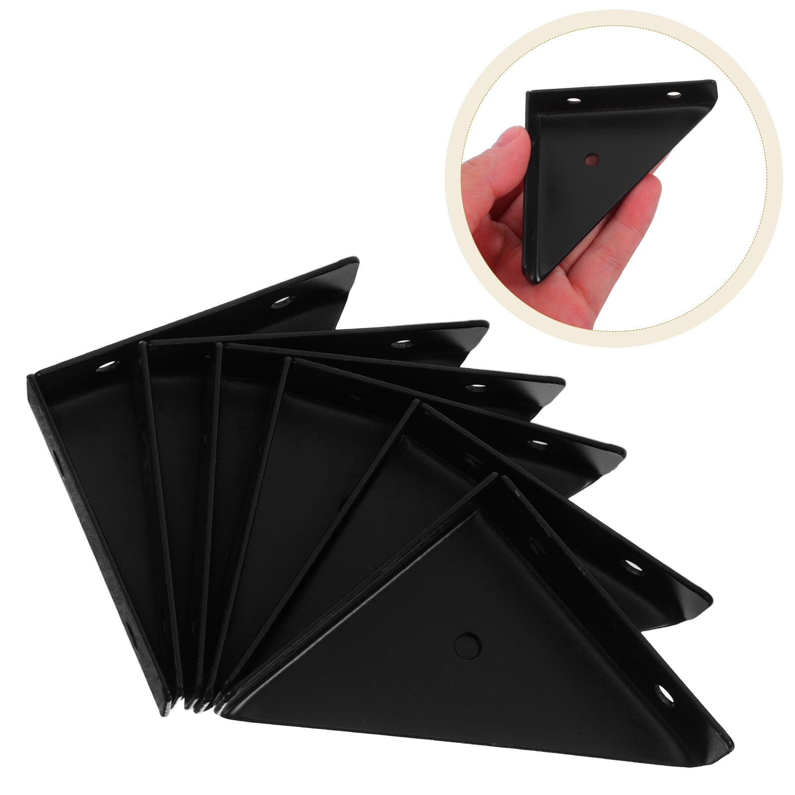 HONMEET Heavy Duty Black Stainless Steel Triangular Corner Brackets for ...