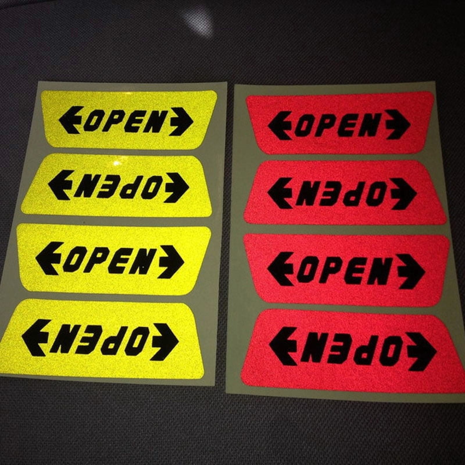 HONMEET Red Reflective Car Door Open Warning Stickers Universal Auto ...