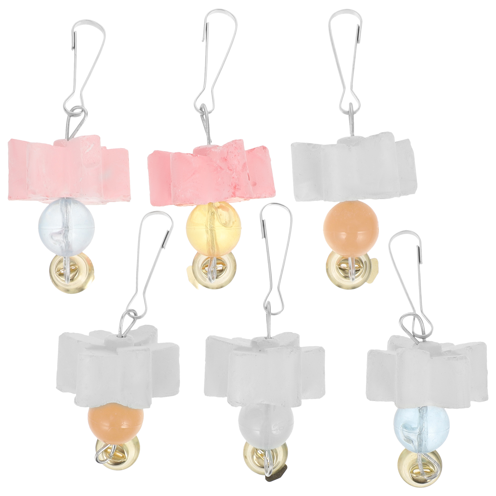 HONMEET Bird Grinding Toys 6Pcs Metal and Mineral Rock Beak Grinding ...