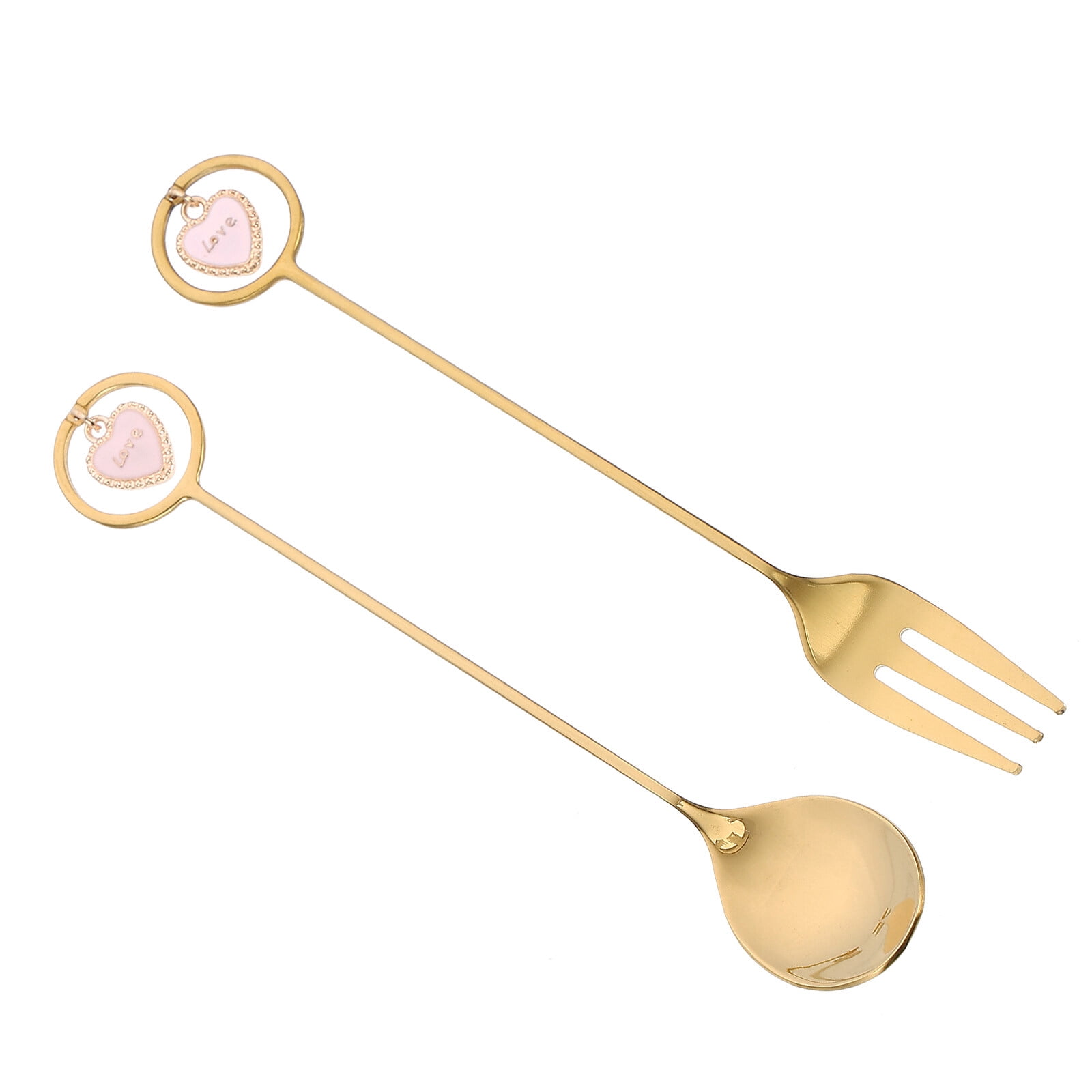 HONMEET 6-Piece Stainless Steel Serving Spoon Set with Heart-Shaped ...