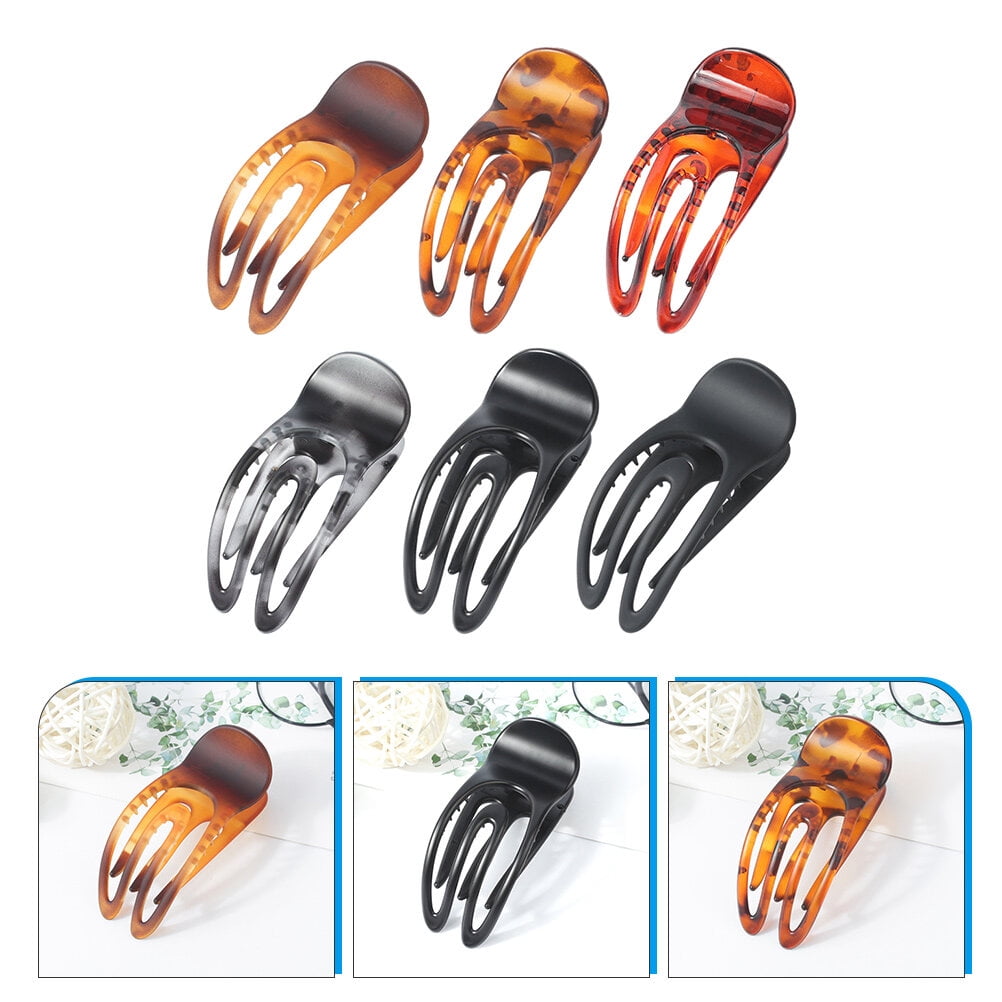 HONMEET 6Pcs Cute Hair Claw Clips Polycarbonate For Bathing And Face ...