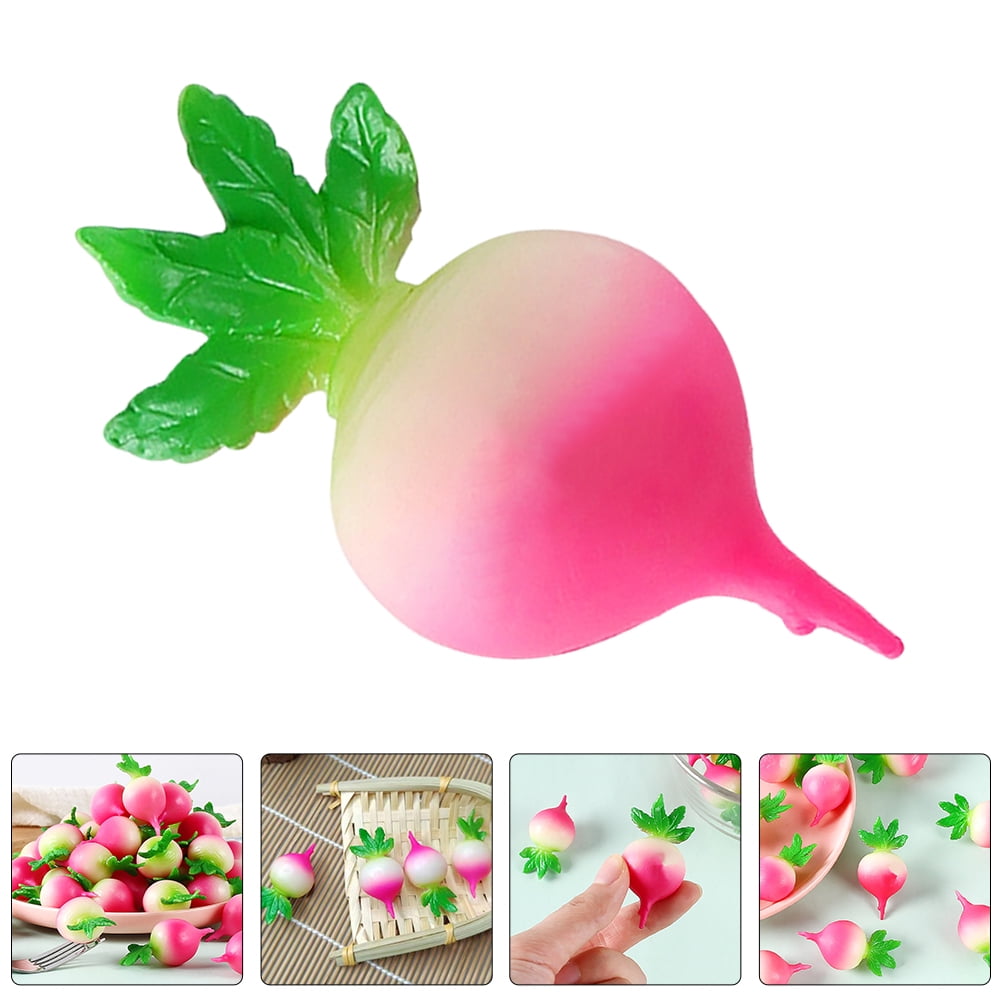HONMEET 6Pcs Faux Radish Model Resin Miniature Vegetables Restaurant ...