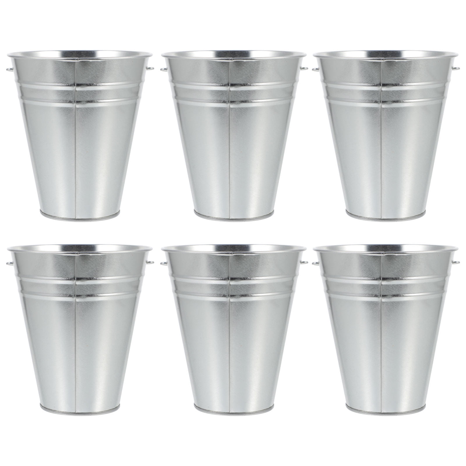HONMEET Metal Storage Buckets with Stable Handles, 6-Pack Tinplate Bar ...
