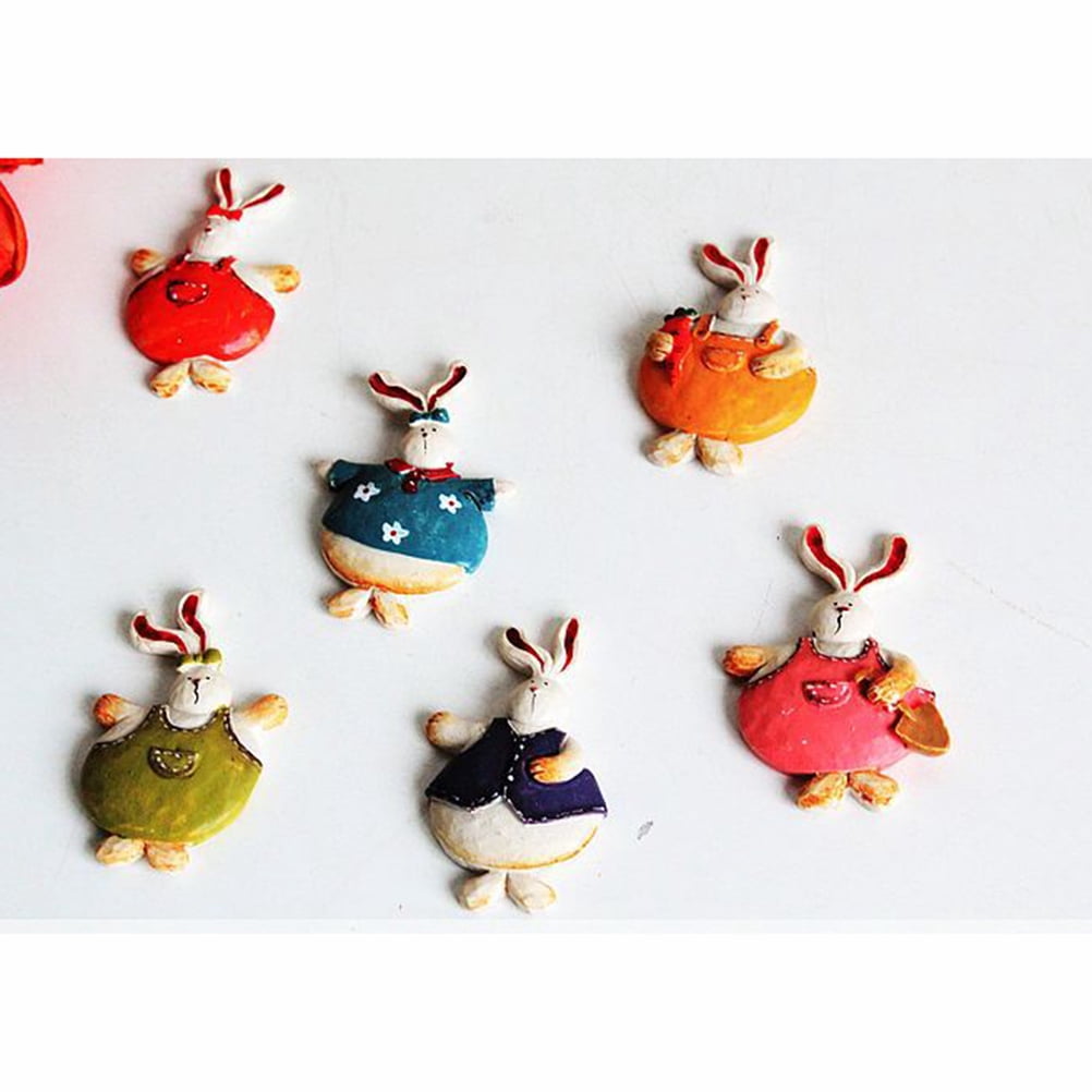 HONMEET 6Pcs Fashion Rabbit Refrigerator Magnets for Whiteboard and ...