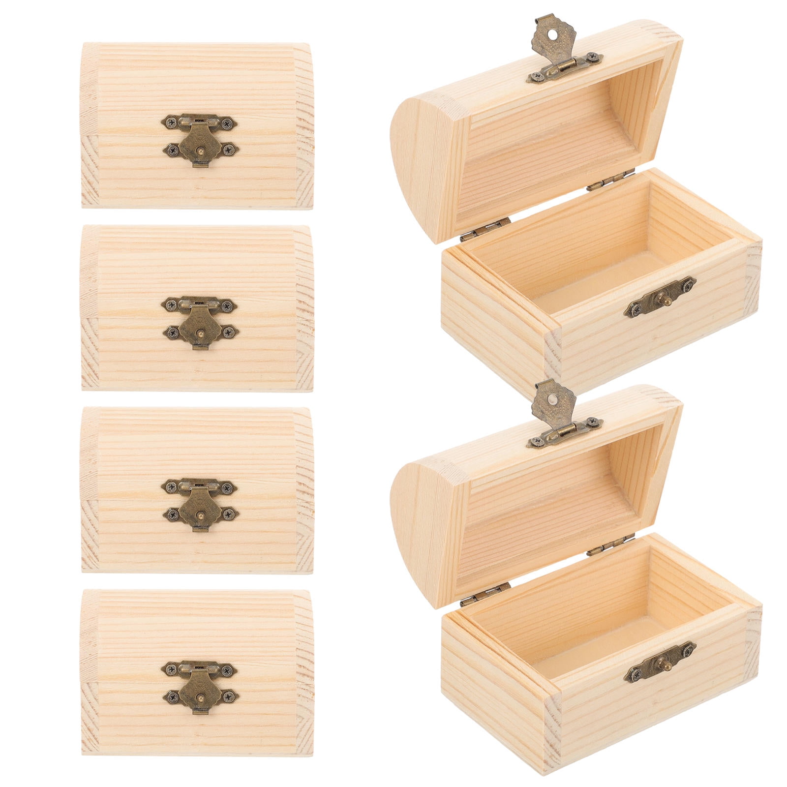 HONMEET Paintable Trinket Box Wooden Box Thicken Design Beige DIY 6 Pcs ...