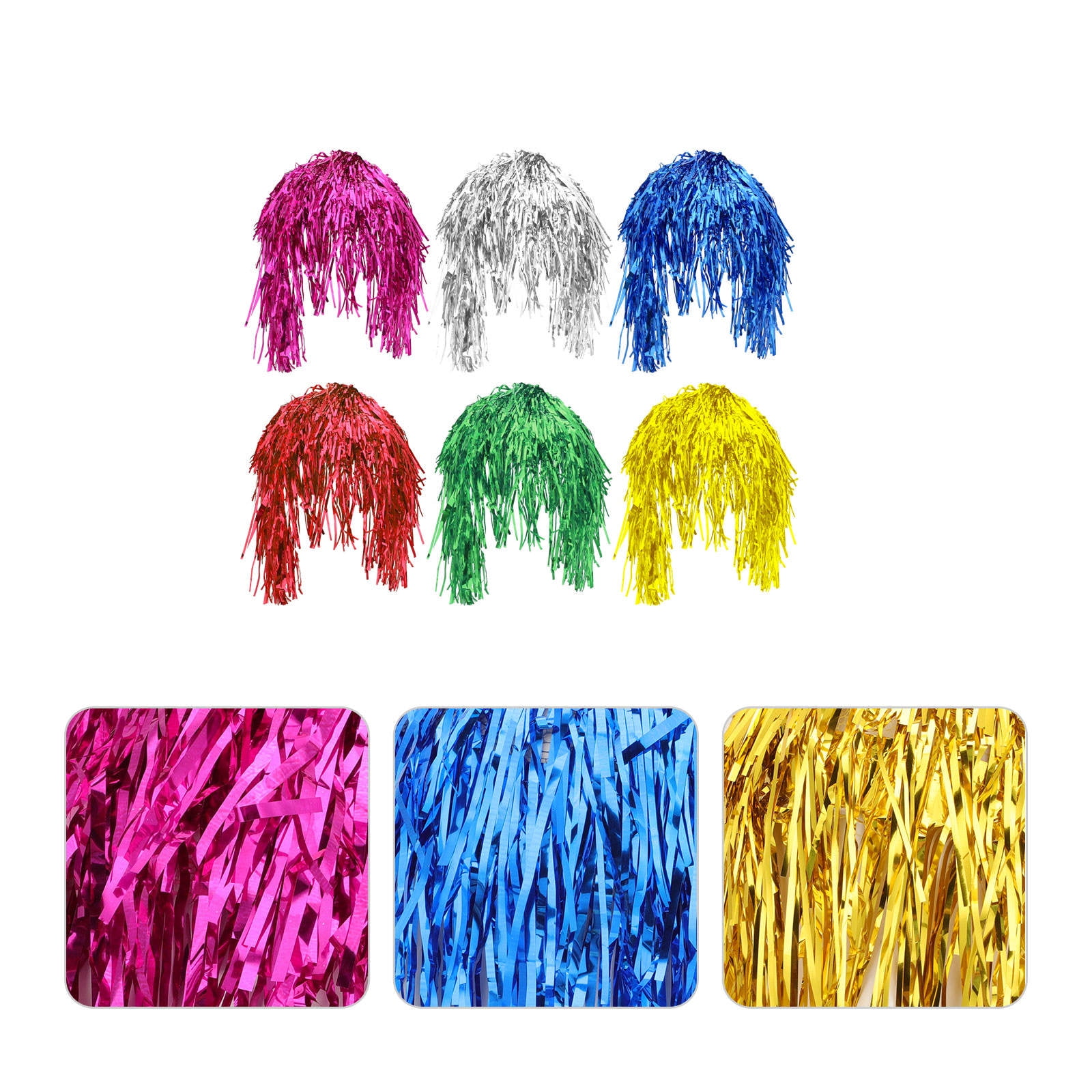 HONMEET Photo Booth Props Tinsel Wigs Assorted Color Synthetic Material ...