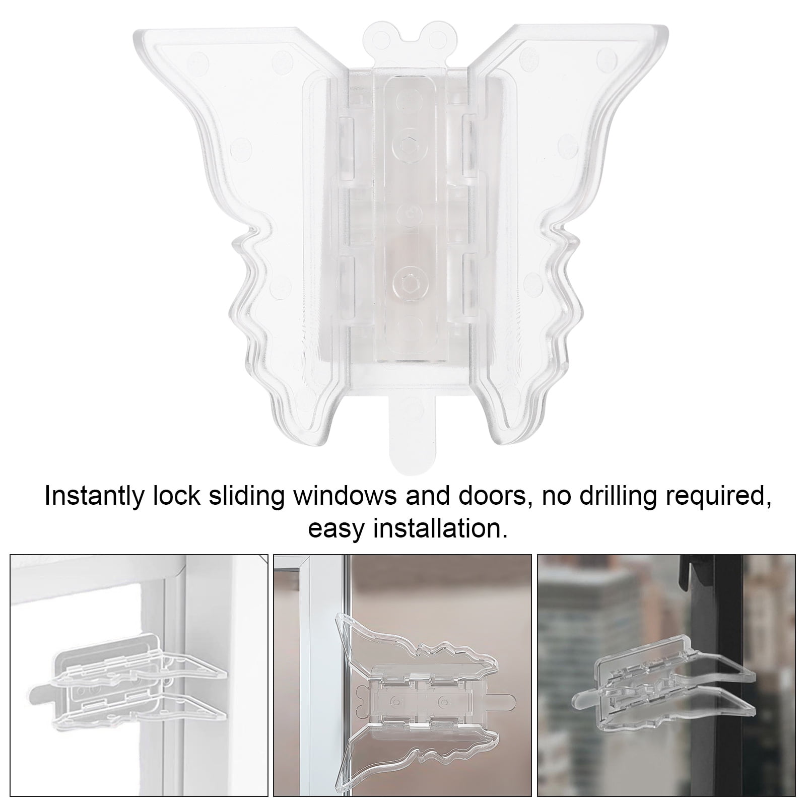 HONMEET 6-Pack Clear Plastic Window Locks for Sliding Doors, Child ...