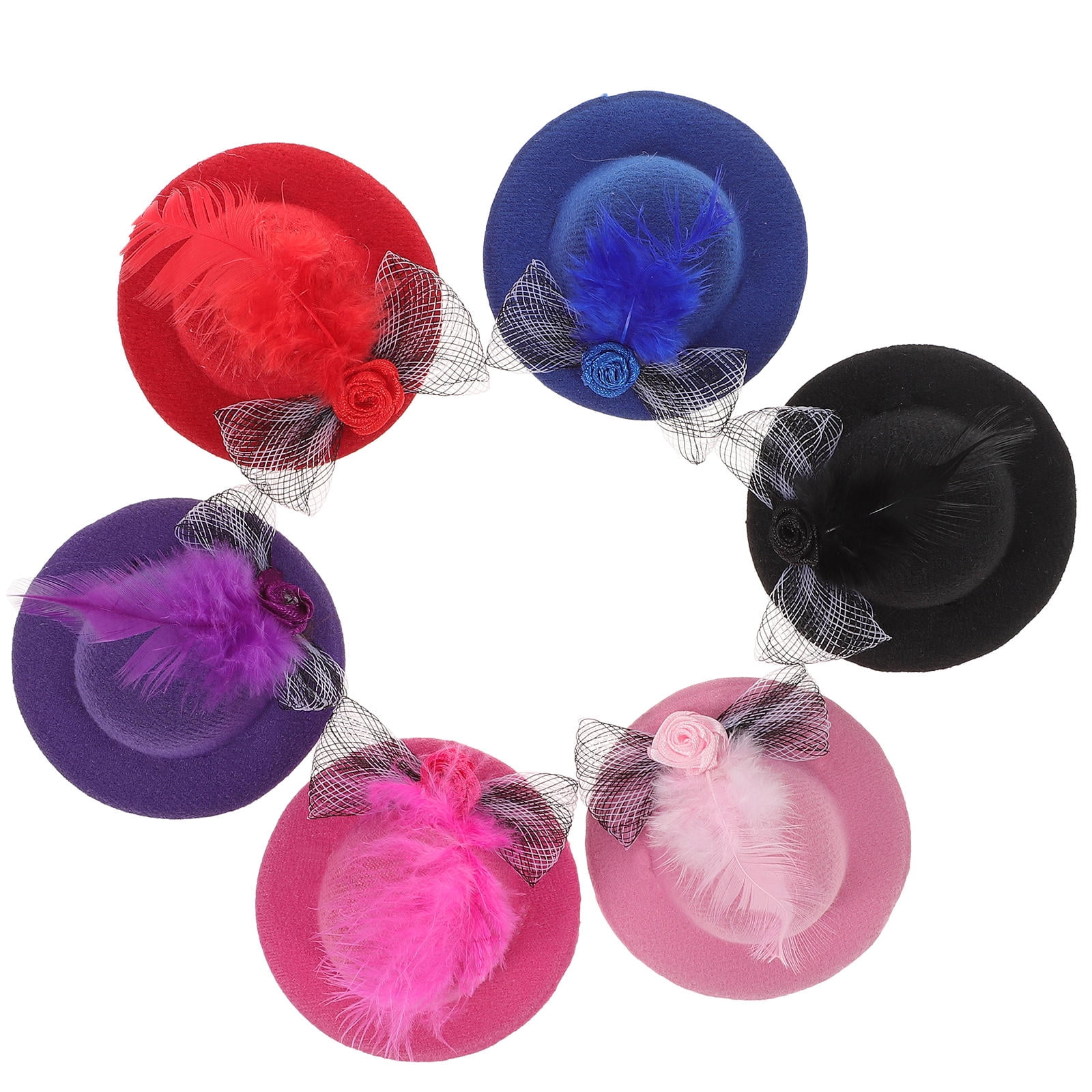 HONMEET 6Set Mini Miniature Hat for Dolls in Assorted Color and Crown ...