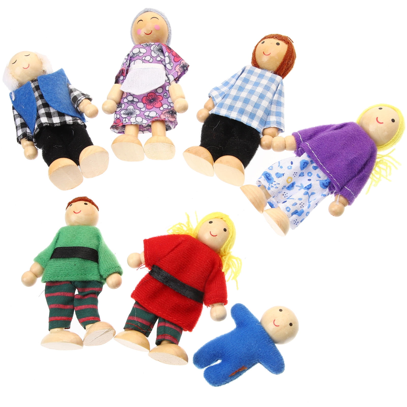 HONMEET 7Pcs Mini People Figurines for Toddlers Movable Arms and Legs 4 ...