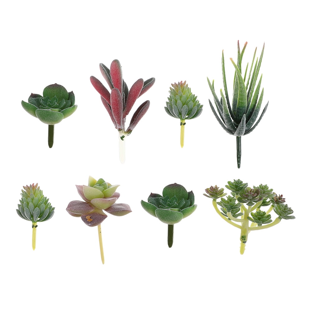 HONMEET 8Pcs Artificial Succulent Plant Decor Multi Color Simulation ...