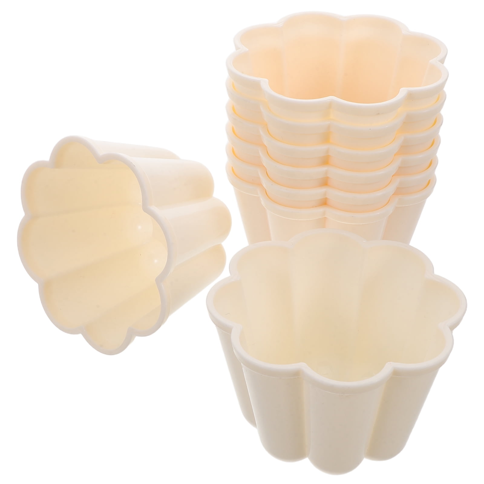 HONMEET Beige PP Individual Pudding Molds for Baking and Freezing Easy ...