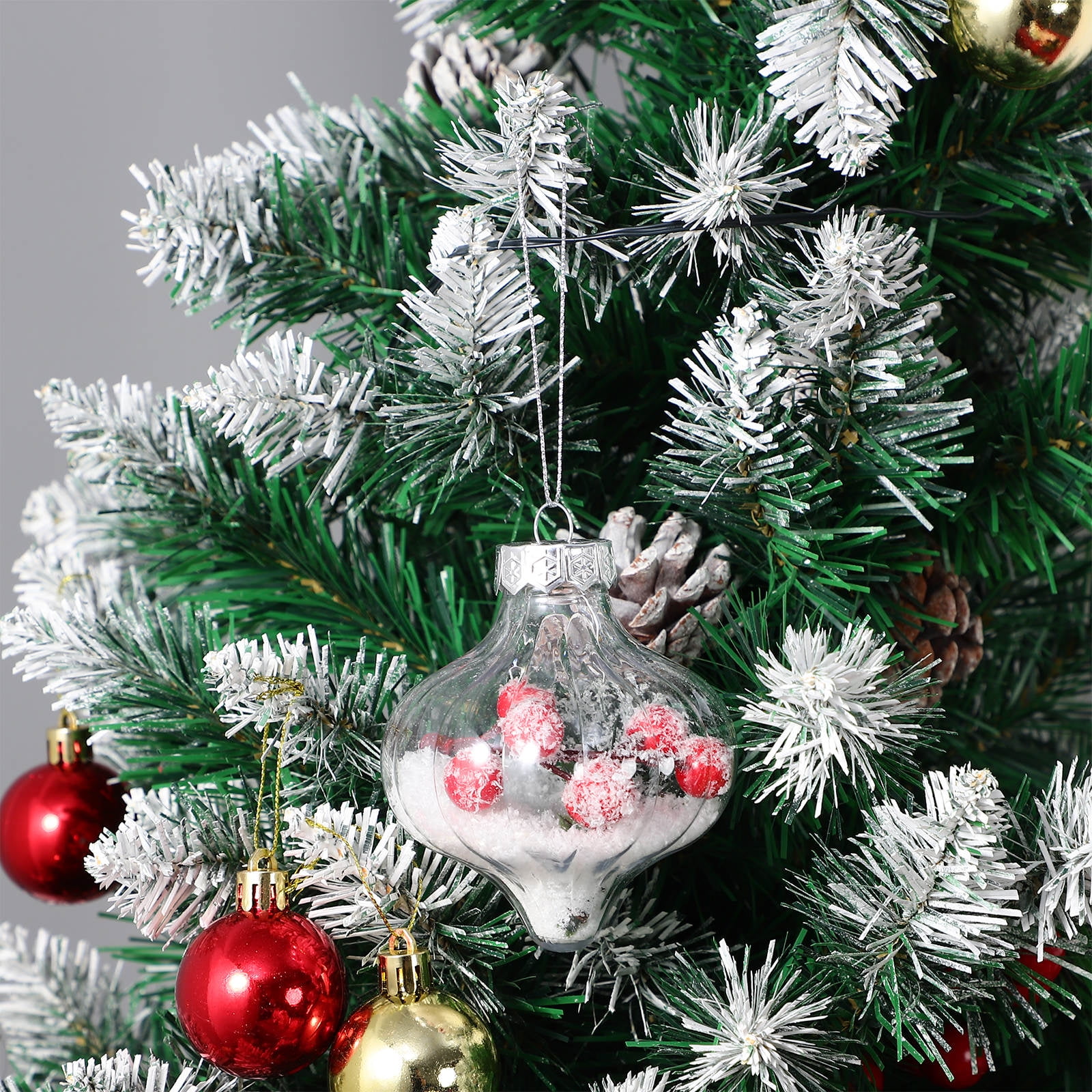 HONMEET 8Pcs Tree Hanging Balls Ornaments Plastic Fillable Diy Decors ...