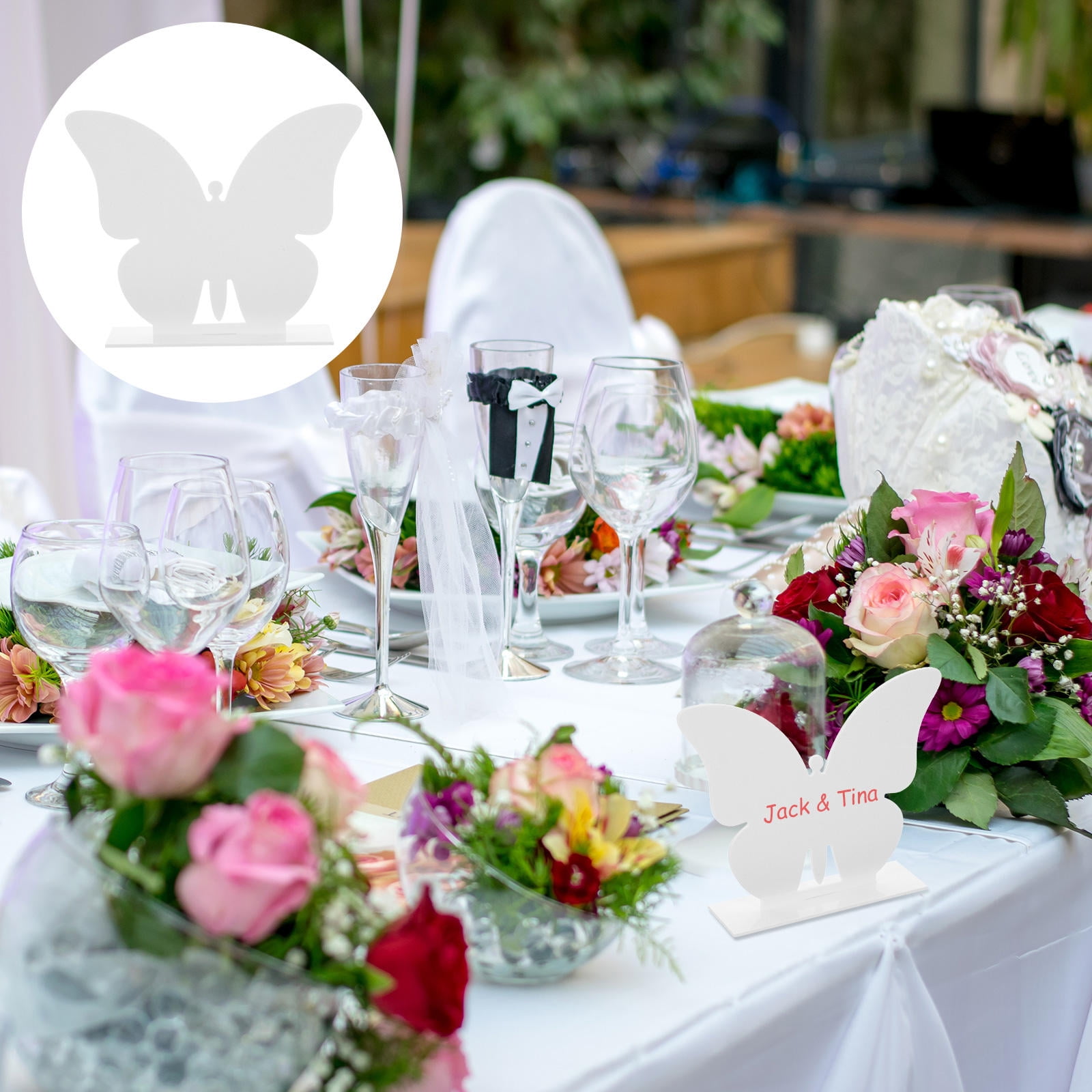 HONMEET 9Pcs Elegant Table Numbers Signs White Acrylic Butterfly Shaped ...