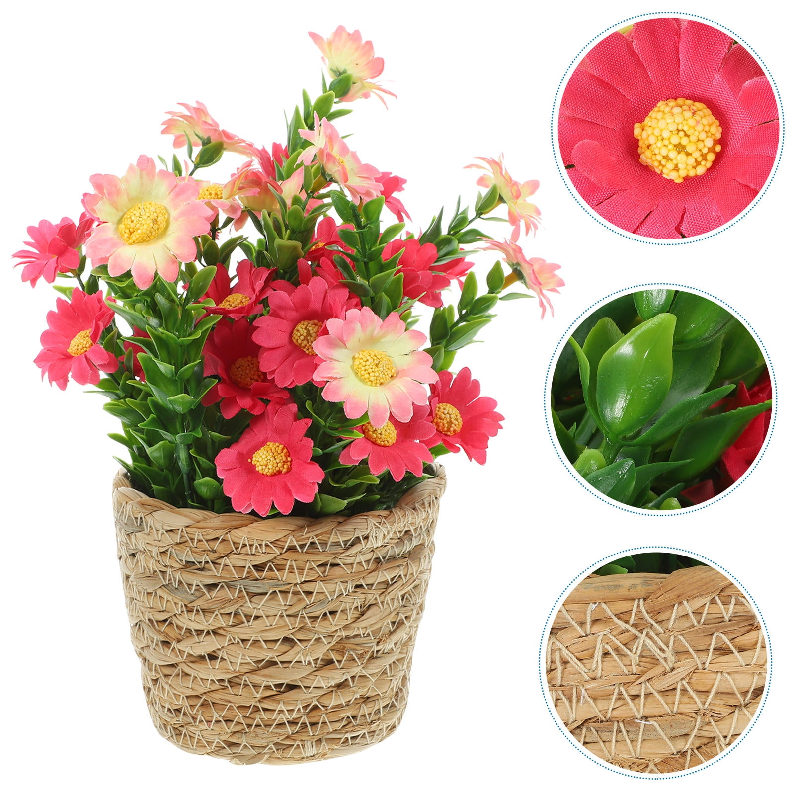 HONMEET 9X20CM 1Pack Faux Potted Plant Indoor Fake Plant for Room ...