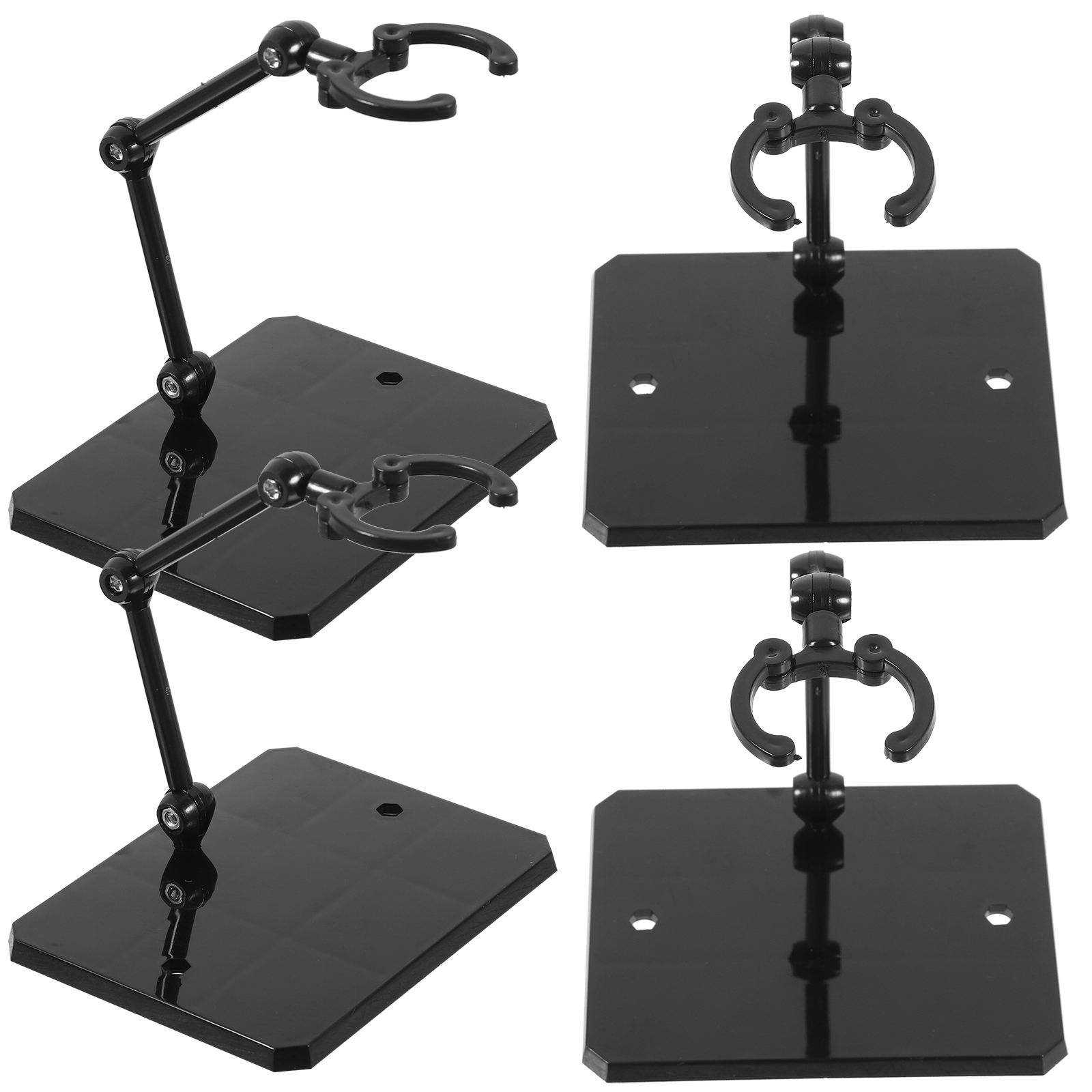 HONMEET Desktop Figure Holder Action Figure Stands Black Plastic 4Pcs ...