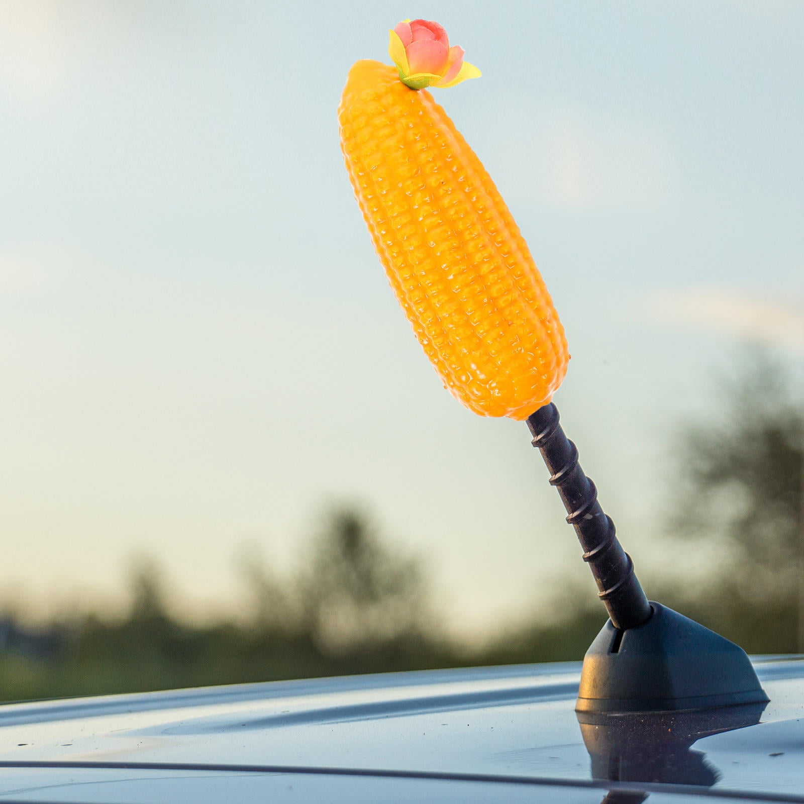 HONMEET Yellow Corn Shaped Car Roof Antenna Topper Ornament 1 Piece Car ...