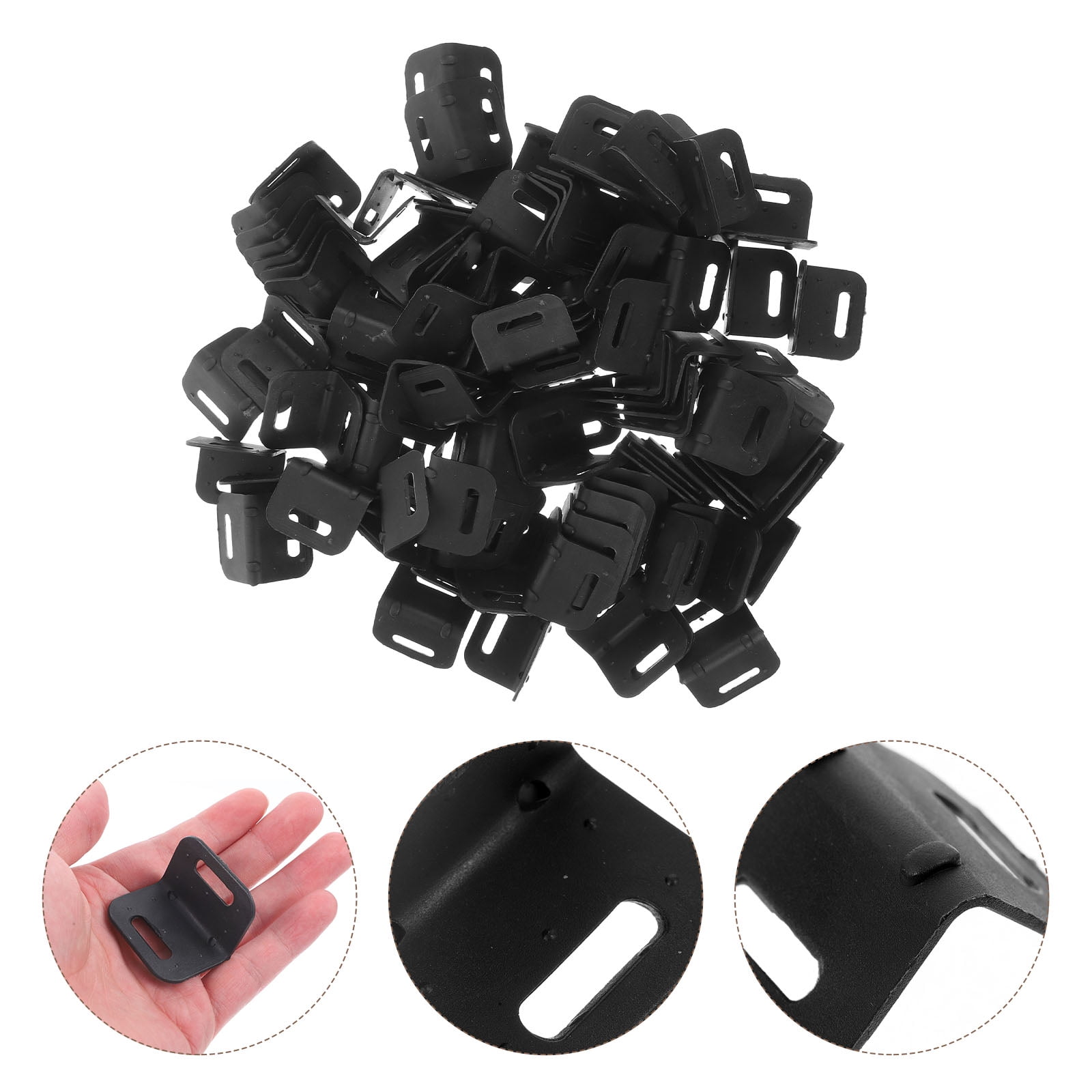 HONMEET Anti Collision Package Angle 100Pcs L-Shaped Black Plastic for ...