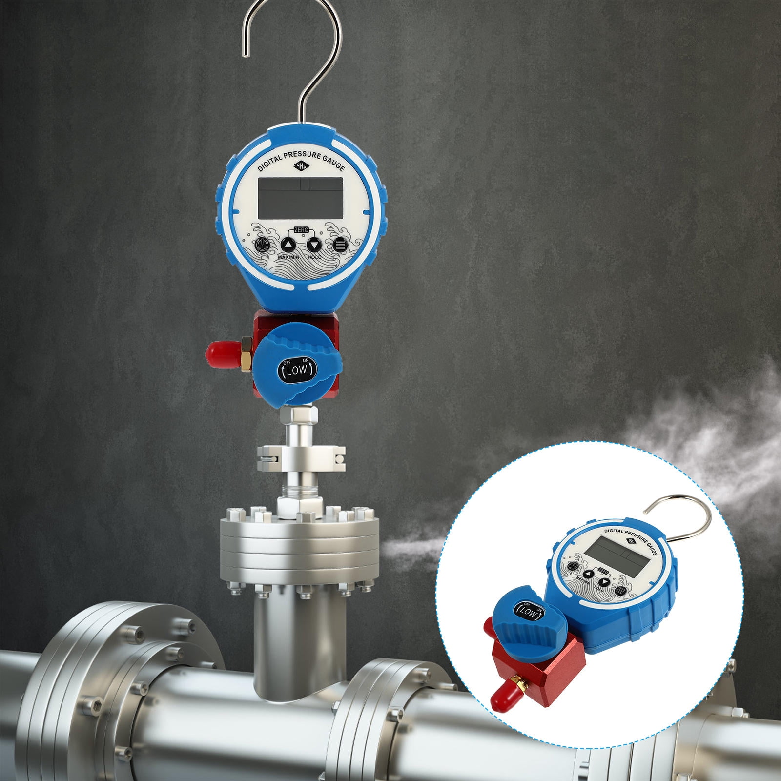 HONMEET Automotive Ac Gauges Fridge Pressure Measurement Device Blue ...