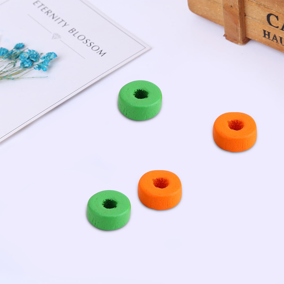 HONMEET Beads for Crafts 200Pcs Assorted Color Wooden Loose Beads for ...