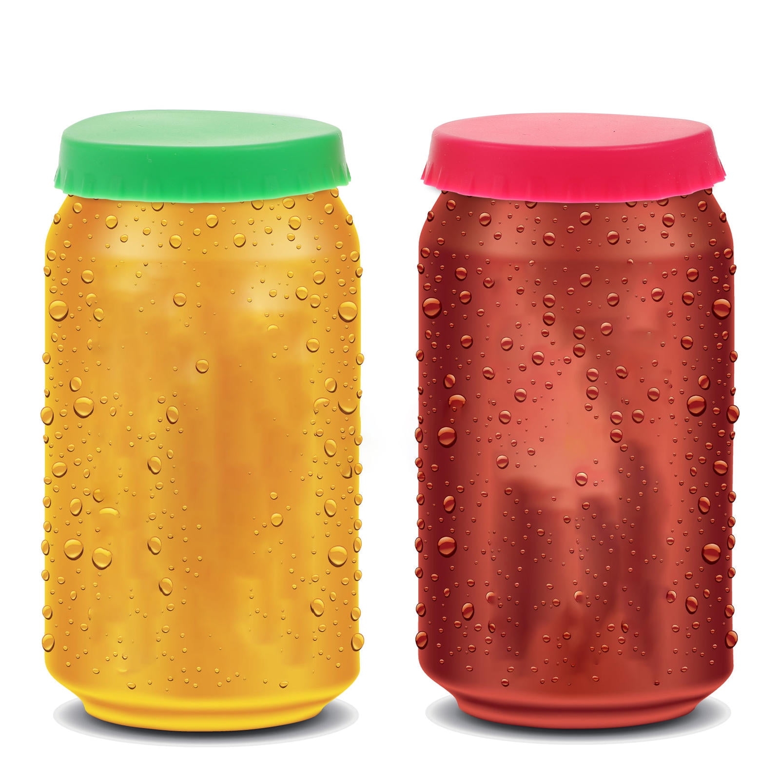 HONMEET Silicone Sealed Leakproof Can Lids for Soda Beer 2Pcs 2.5×2.5×0 ...