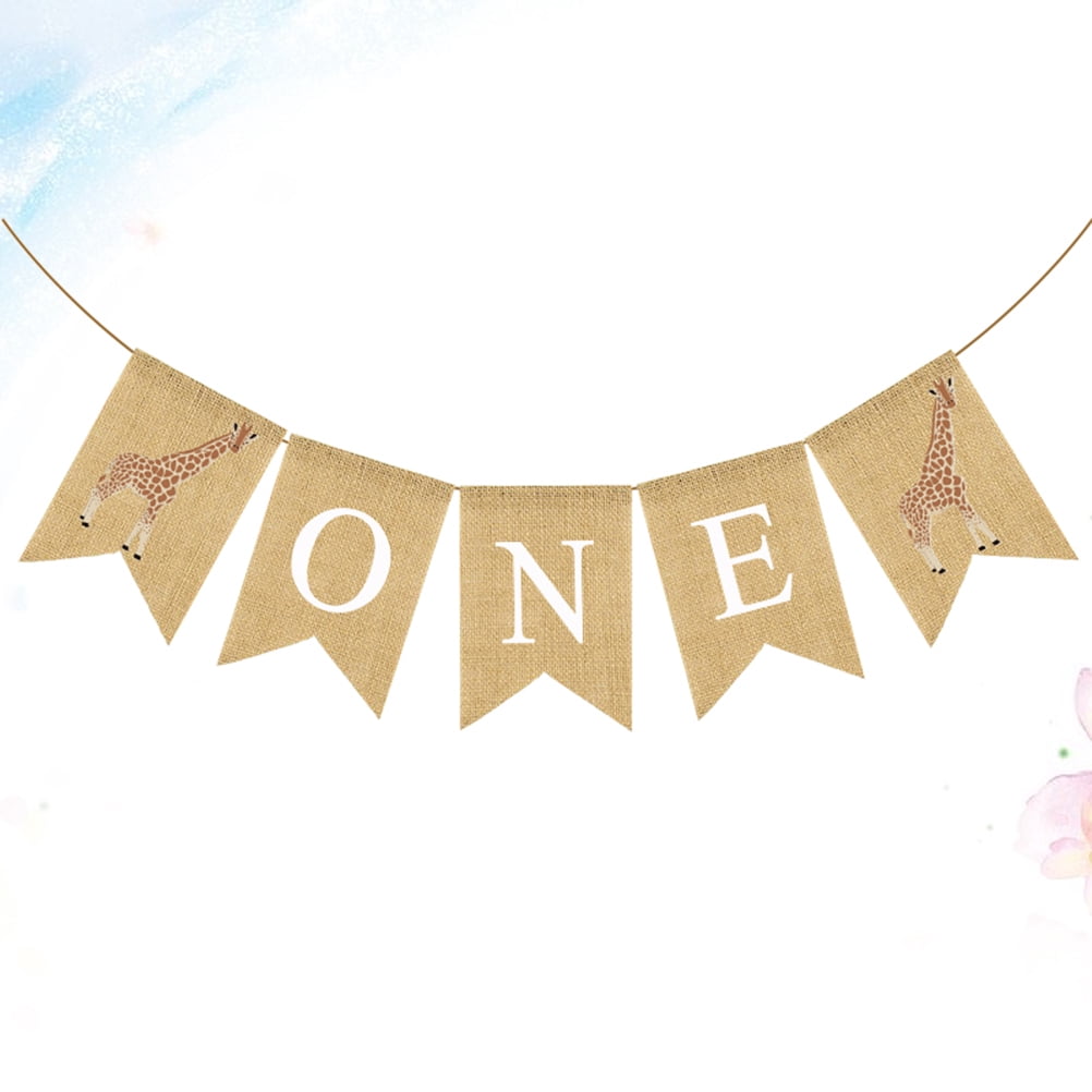 HONMEET Birthday Party Decoration Fish Tail Flag Khaki Color 1 Set for ...