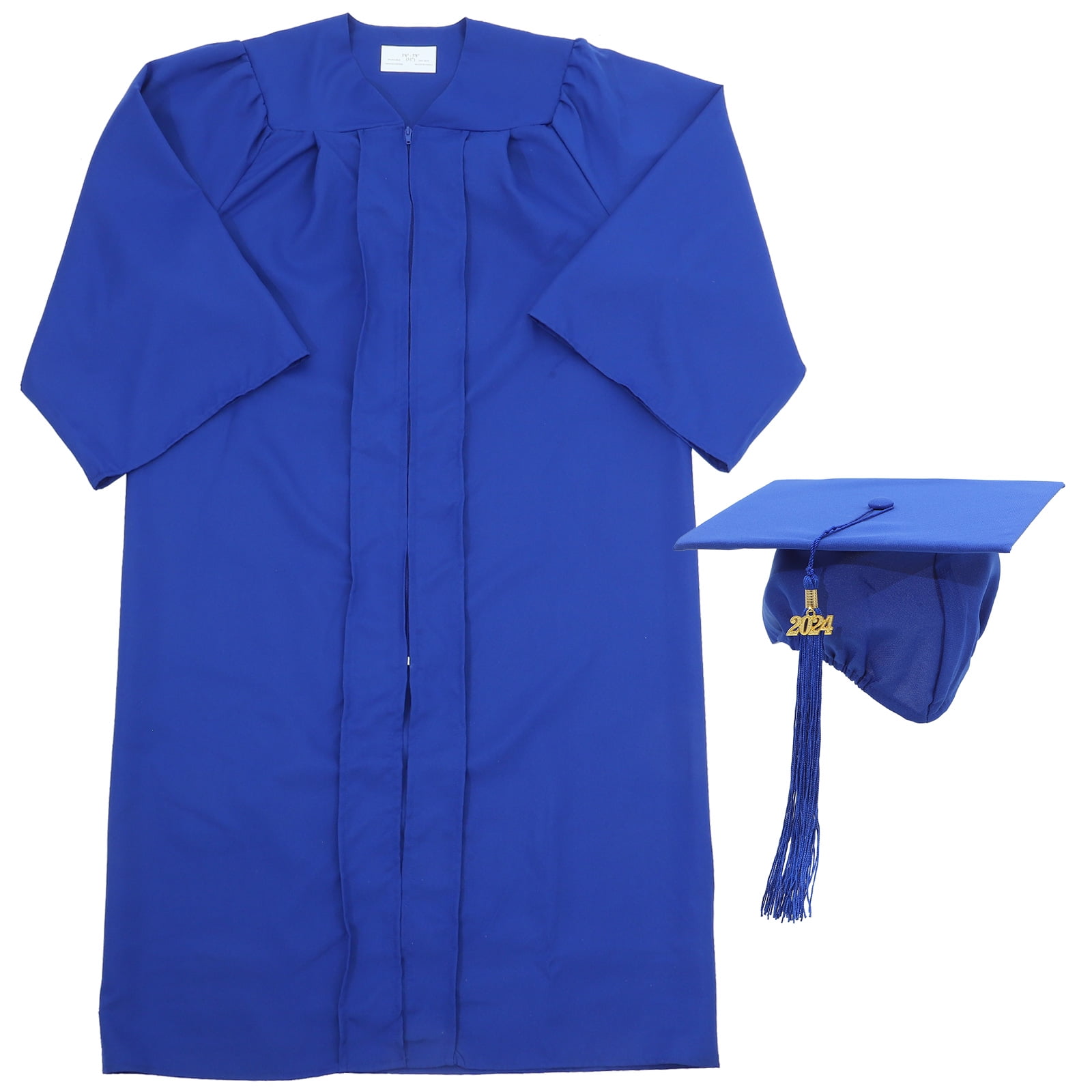 HONMEET Graduation Cap and Gown Set Blue Woven Fabric 1 Set Size 54 ...