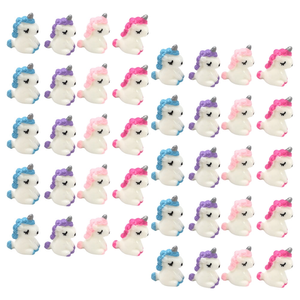 HONMEET Blue Miniature Unicorn 40Pcs Small Figurine For Outdoor Garden ...