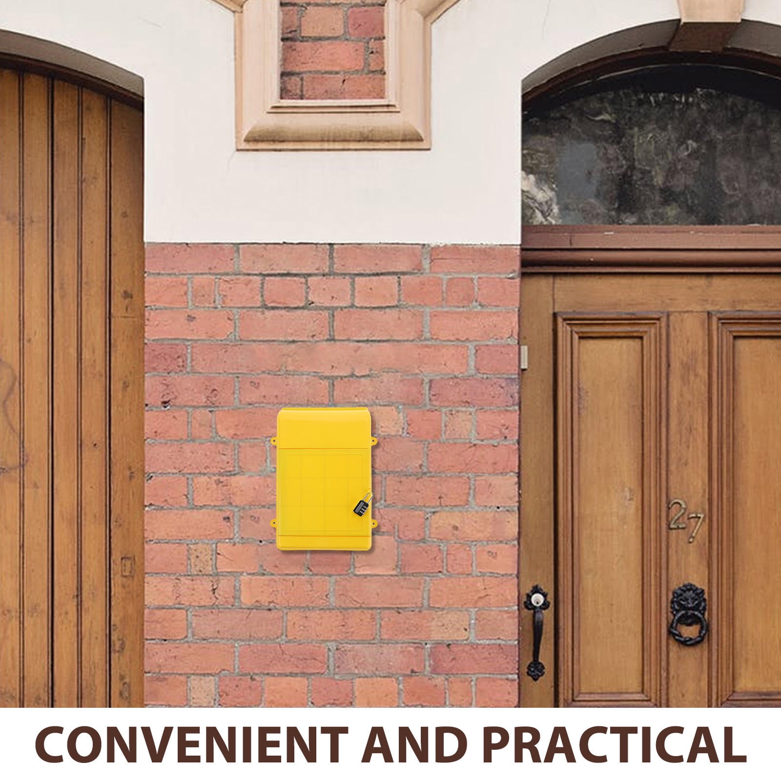 HONMEET Lockable Post Box Mailbox Silver 1Pack Modern Design Waterproof ...