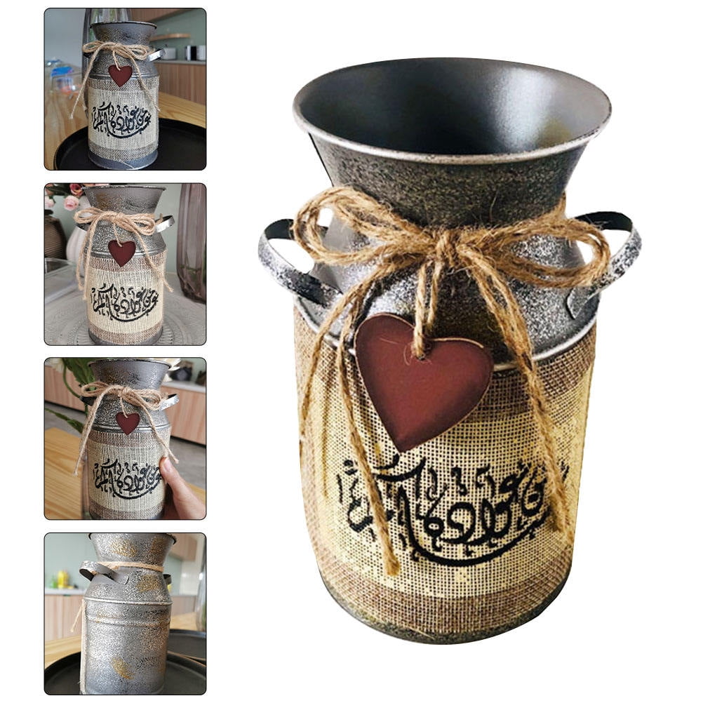 HONMEET Buckets For Flower Display 1Set Silver Shape Iron For Home ...