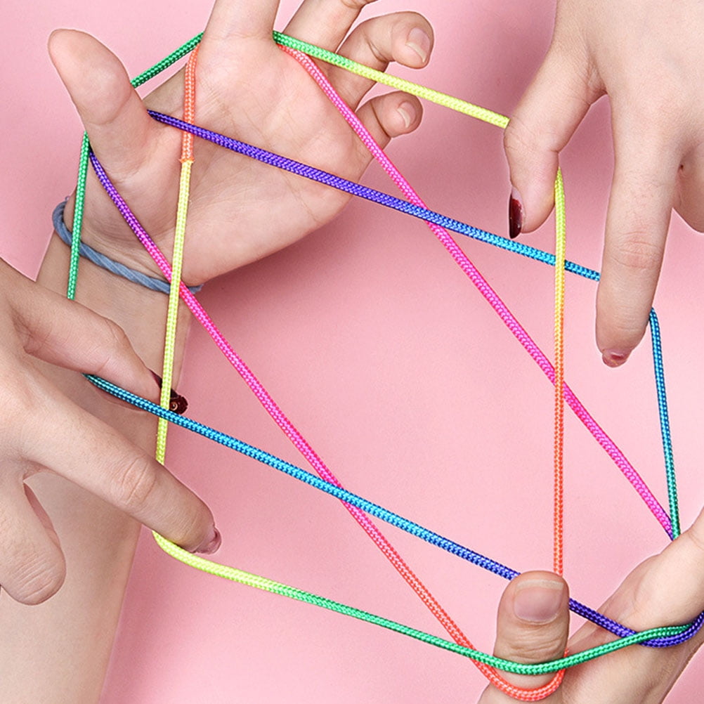 HONMEET Cats Cradle String Game Finger String Toy Various Shapes Rainbow Color 3Pcs For Children ...