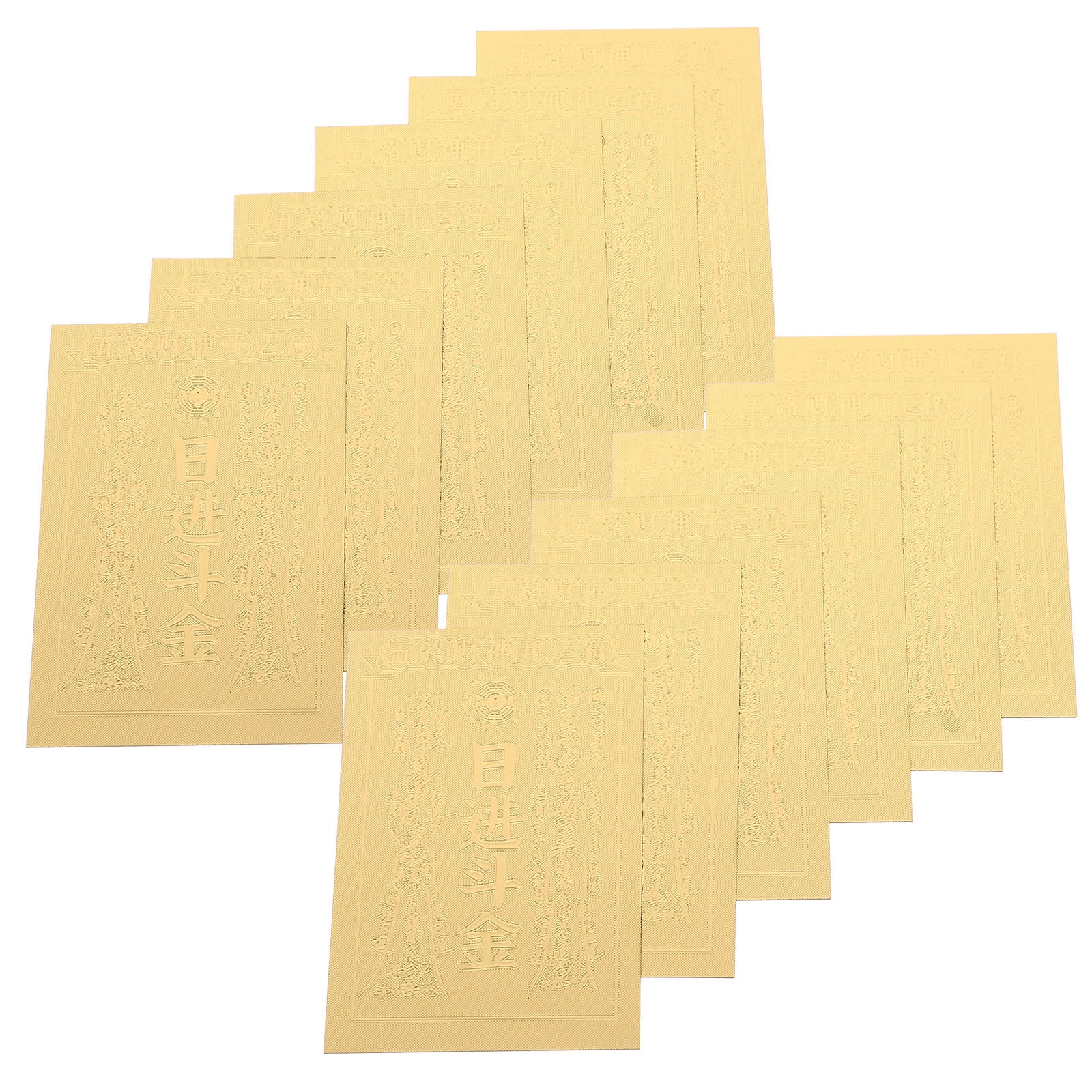 HONMEET Chinese Wealth Cards 10Pcs Golden Amulet Card for Credit Card ...