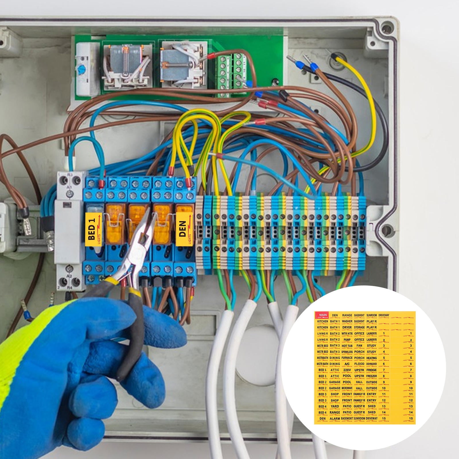 HONMEET Circuit Breaker Labels 10 Sheets in 7.3X6.5X0.04In for ...