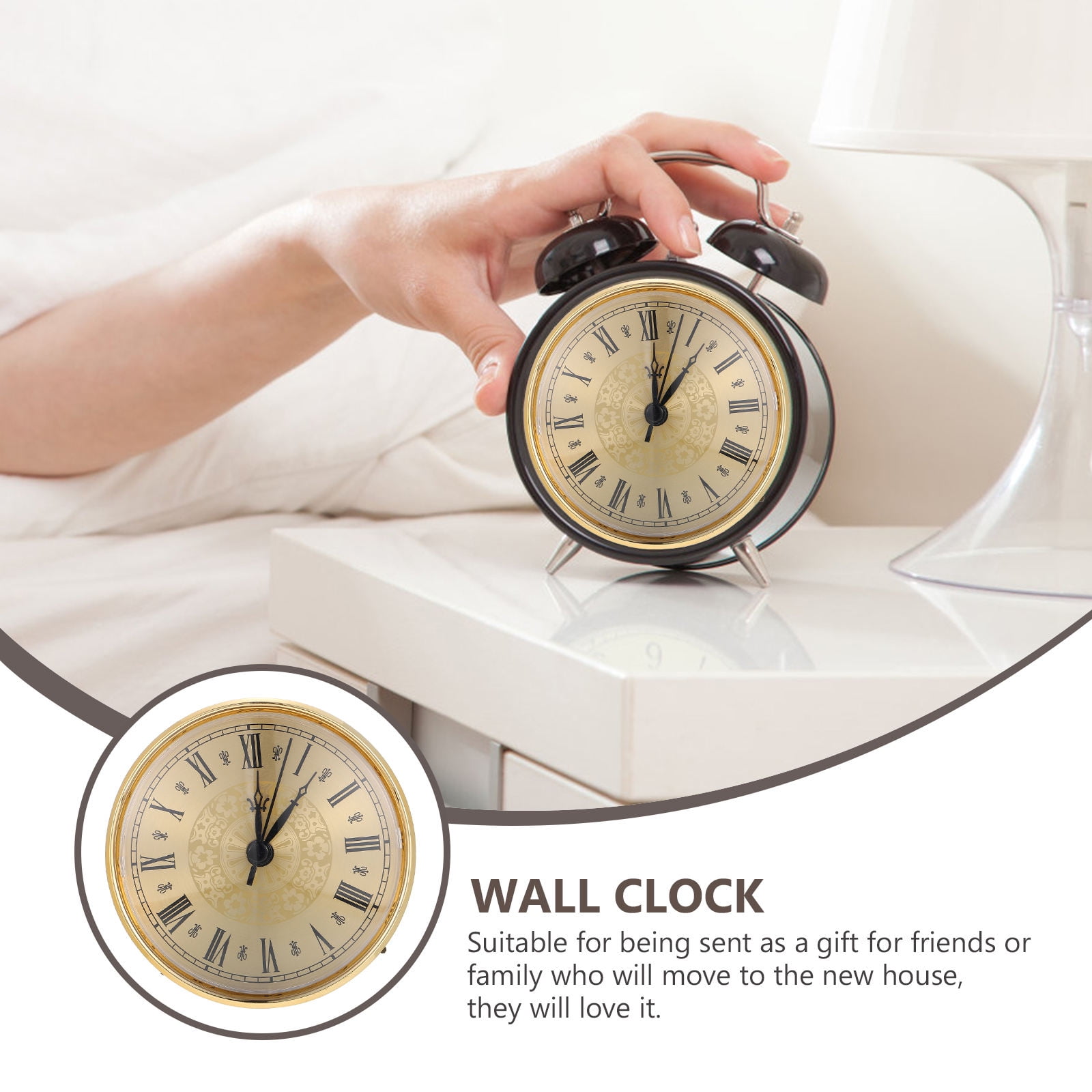 HONMEET Clock Wall Clocks Roman Numeral Silent Design For Home Decor ...