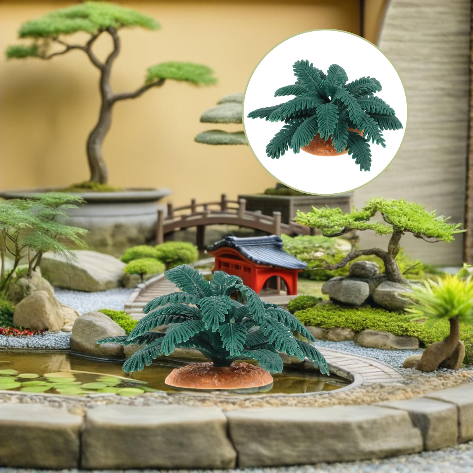 HONMEET Realistic Mini Diorama Coconut Tree Decoration for Dollhouse ...