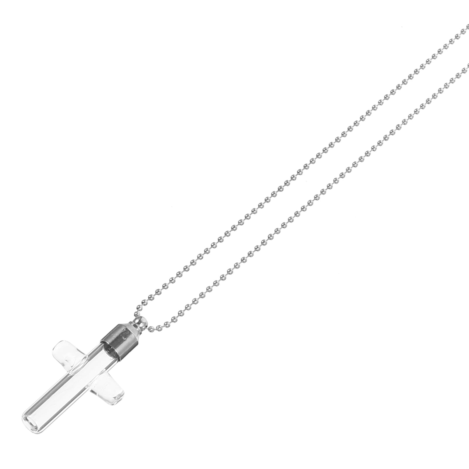 HONMEET Cross Vial Necklace for Ashes Stainless Steel and Glass ...