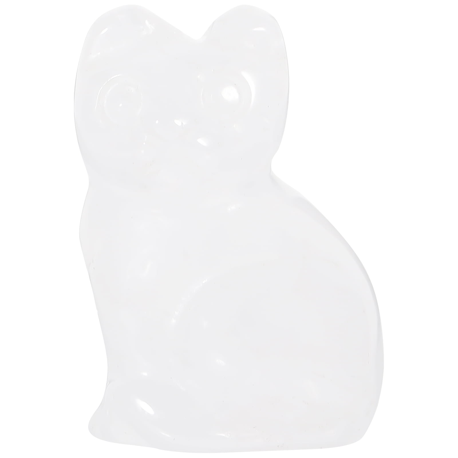 HONMEET Crystal Cat Statue Decor 1Pack White Crystal Cat Shape Elegant ...