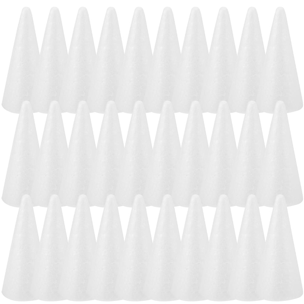 HONMEET 30Pcs Foam Cones for DIY Art Projects White Lightweight Safe ...