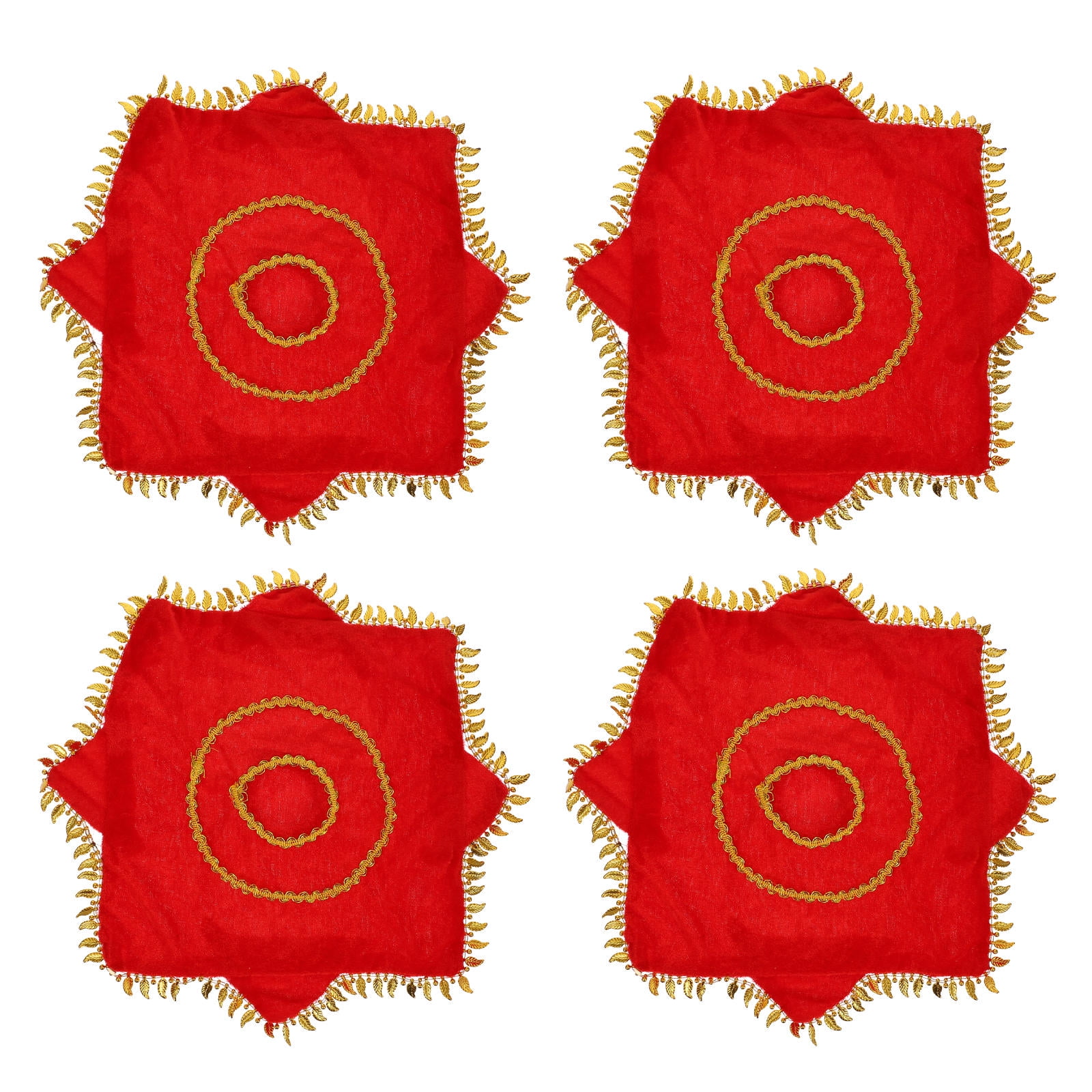 HONMEET Dance Handkerchief 4Pcs Red Chinese Style for Stage and Party ...