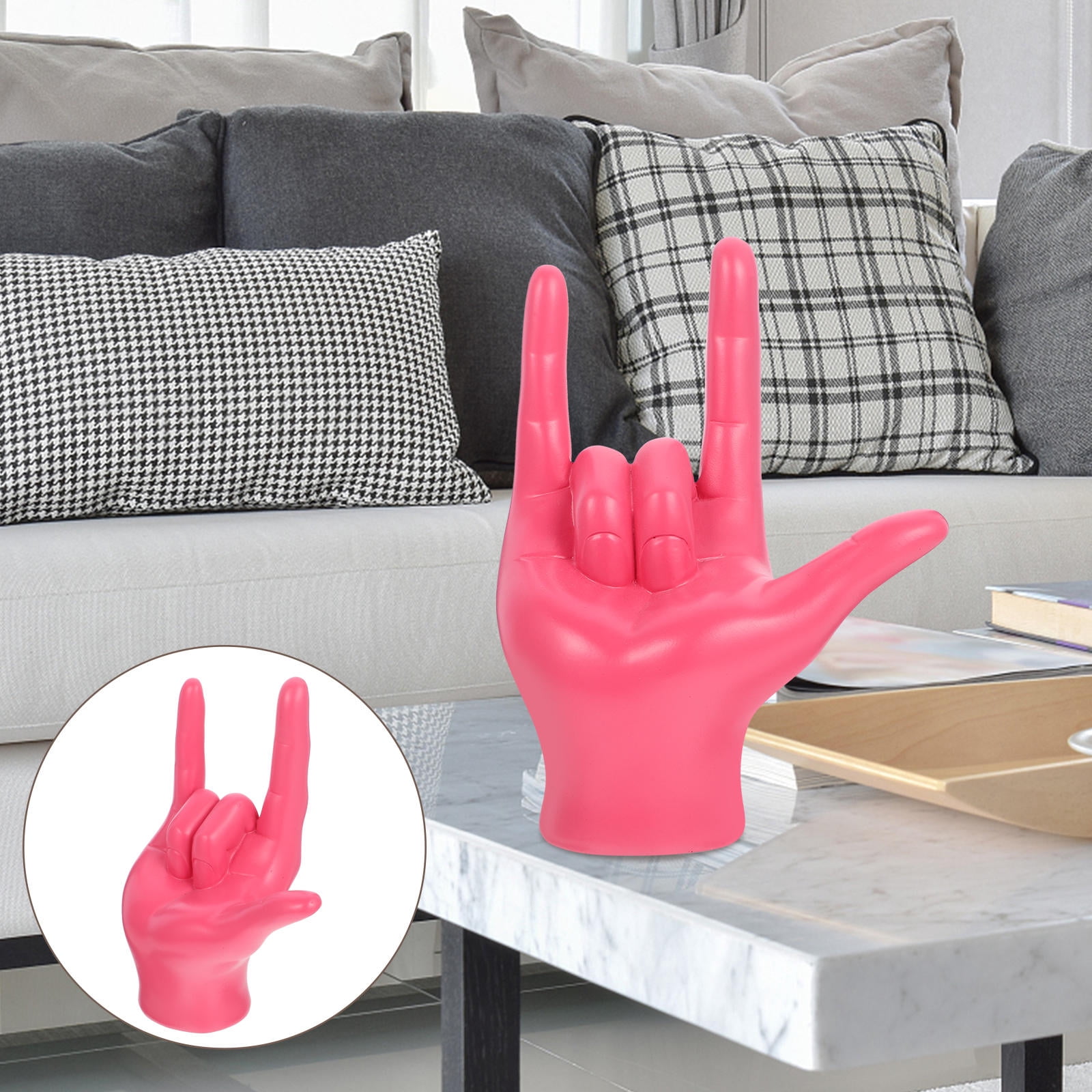 HONMEET Desktop Sculpture Hand Gesture Figurine Resin Yellow 1Set 6.7X5 ...