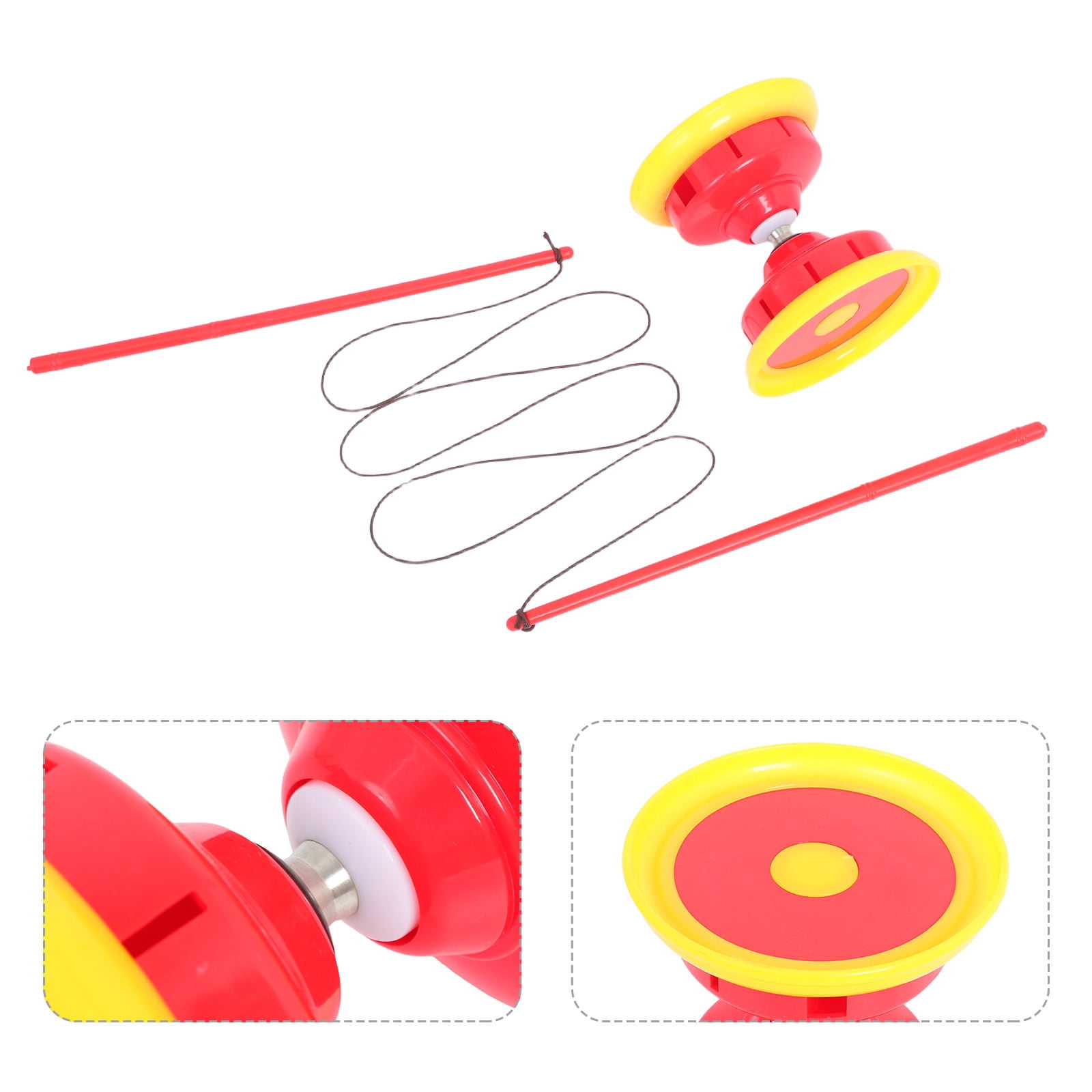 HONMEET Diabolo Juggling Toys Triple Bearing Chinese Yoyo Red Plastic ...