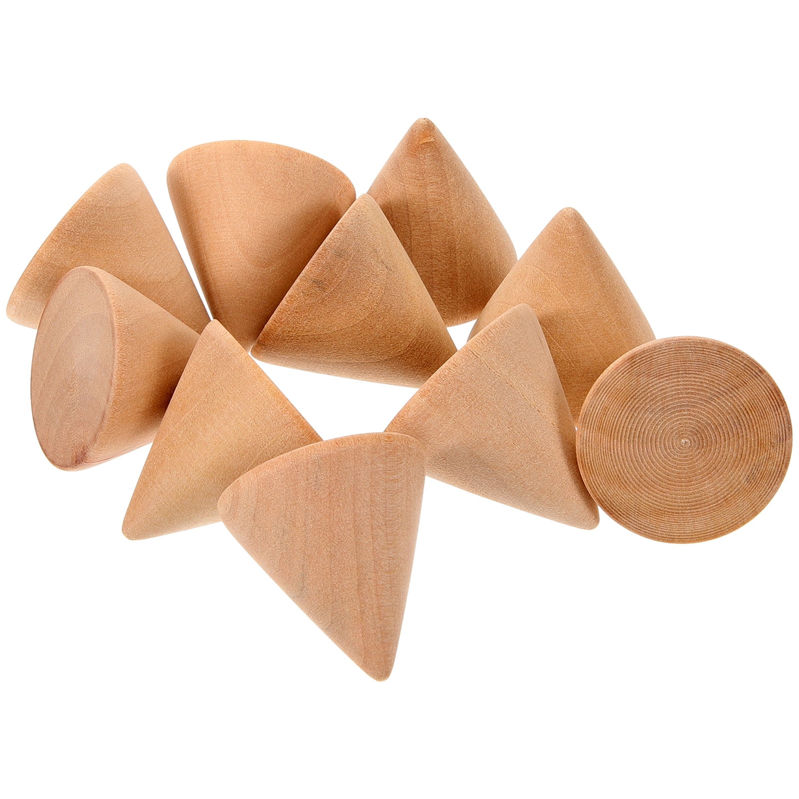 HONMEET Diy Cone Wood Craft Beige 10Pcs Plain Unfinished For Showcase ...