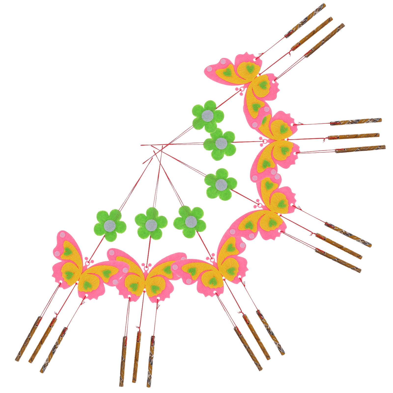 HONMEET Diy Wind Chime Kit 6Pcs Butterfly Shape Non Woven Fabric Hand ...