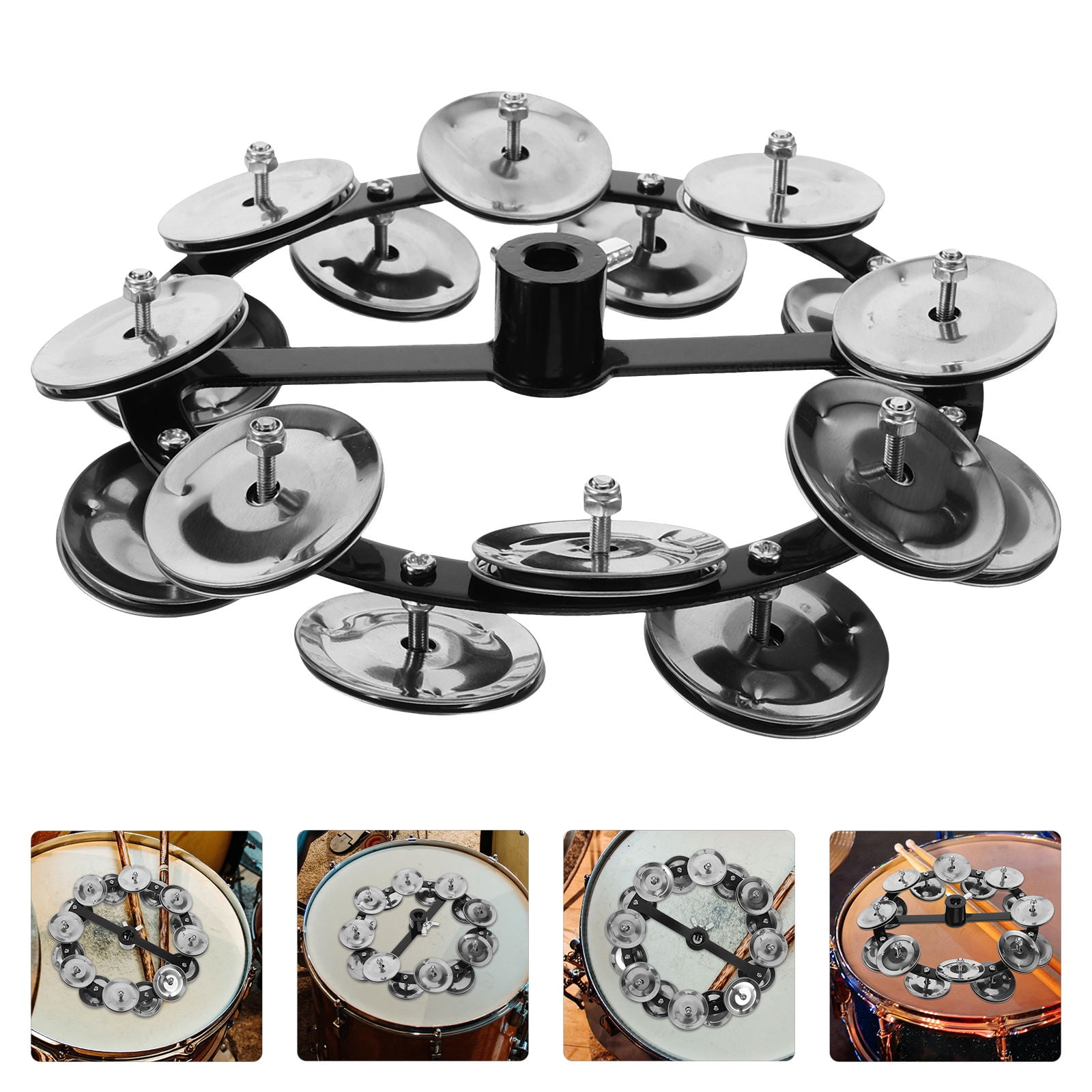 HONMEET Drum Cymbal Set with Tambourine, Iron Percussion Instruments ...