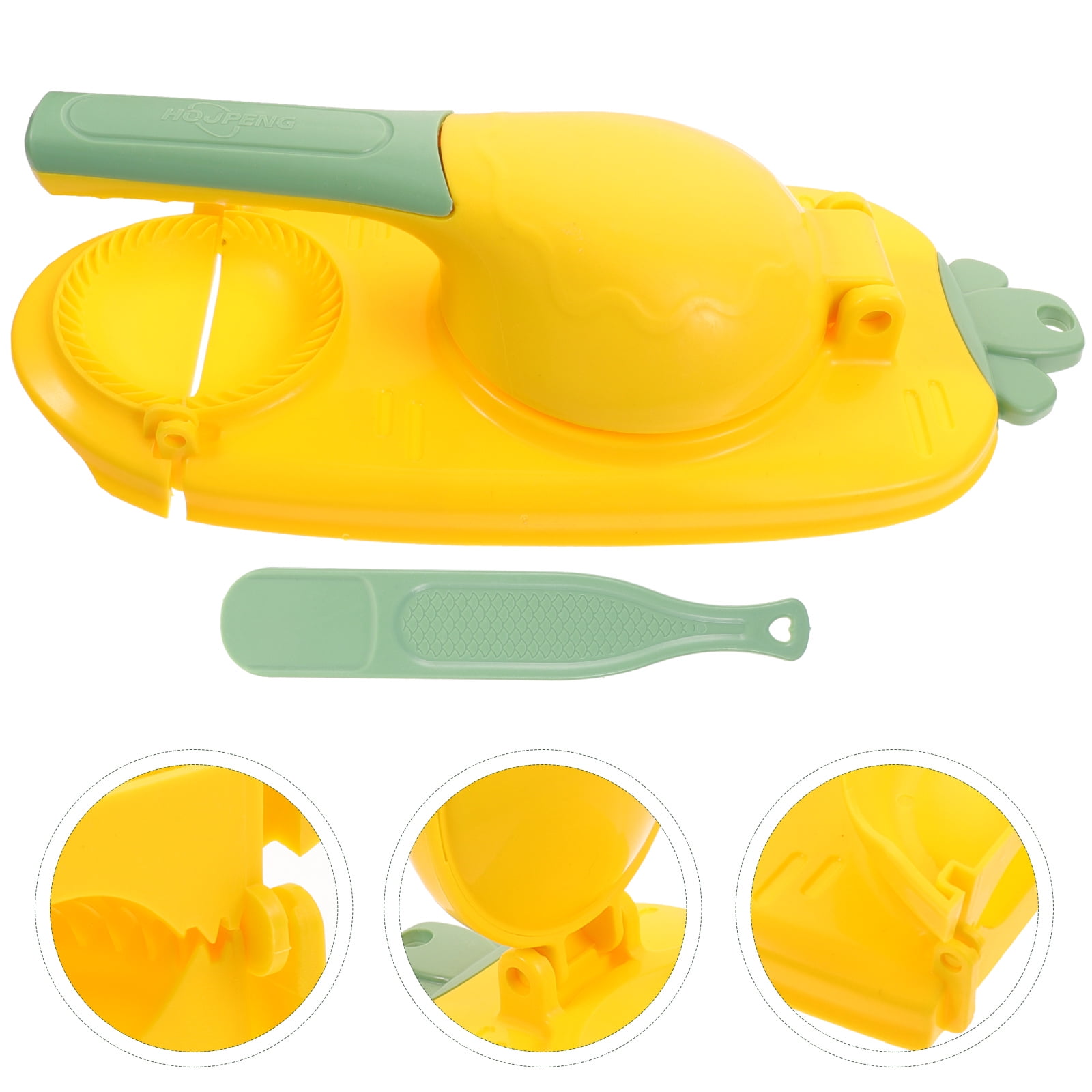 HONMEET Ergonomic Handle Plastic Yellow Round Dumpling Wraps Tool for ...